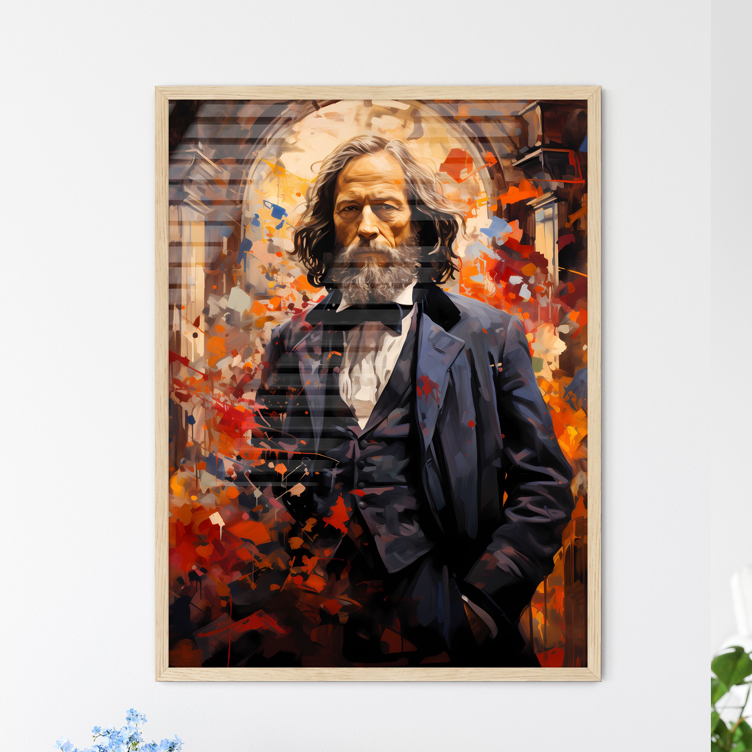 Lord Alfred Tennyson - A Painting Of A Man With A Beard by HEBSTREIT