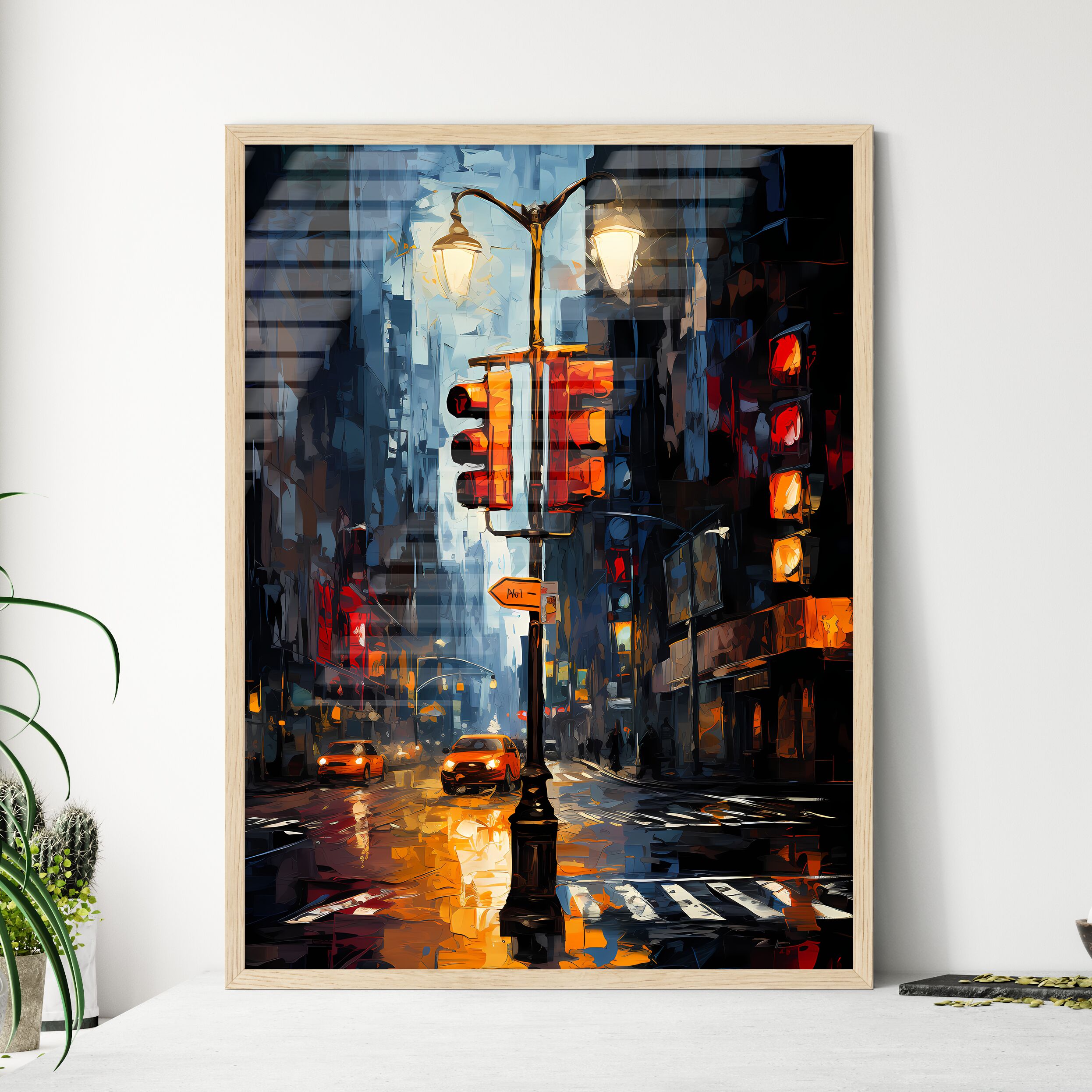 A New York Pedestrian Walk Sign - A Street Light On A Street by HEBSTREIT