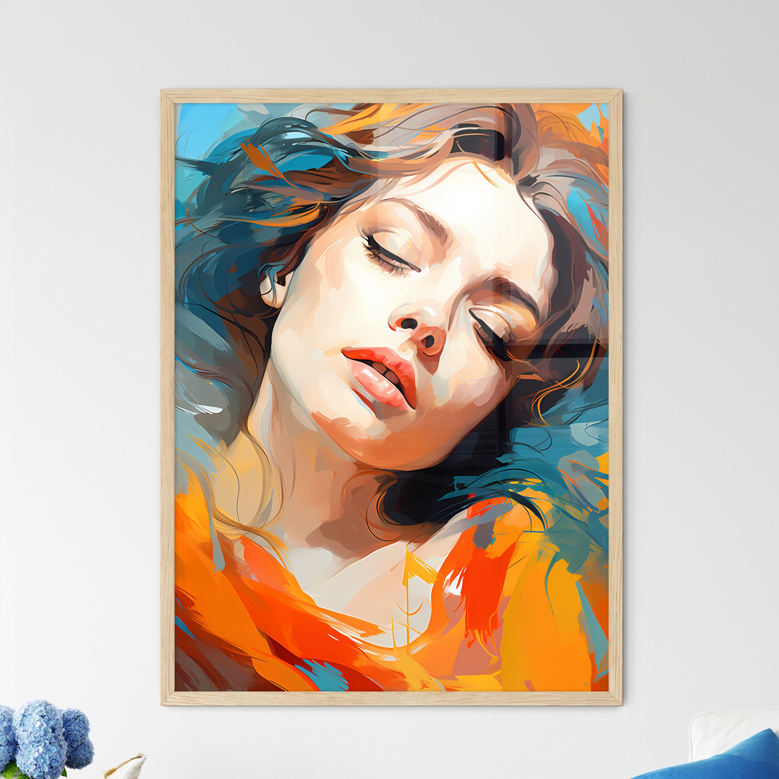 Line Drawing Art - A Woman With - Framed Art Print – HEBSTREIT