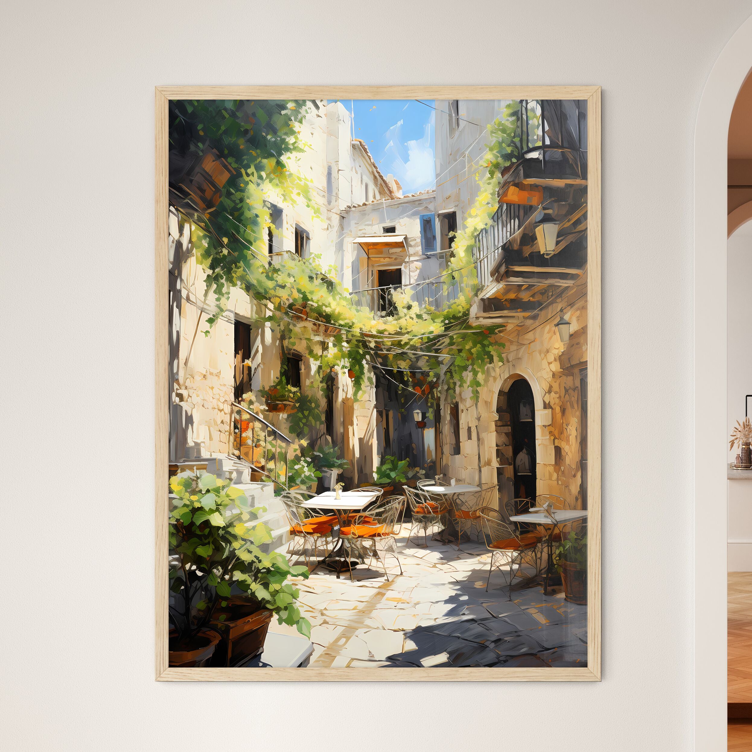 Pictorial Scene Of Courtyard In Old Town Of Croatia - A Courtyard With ...