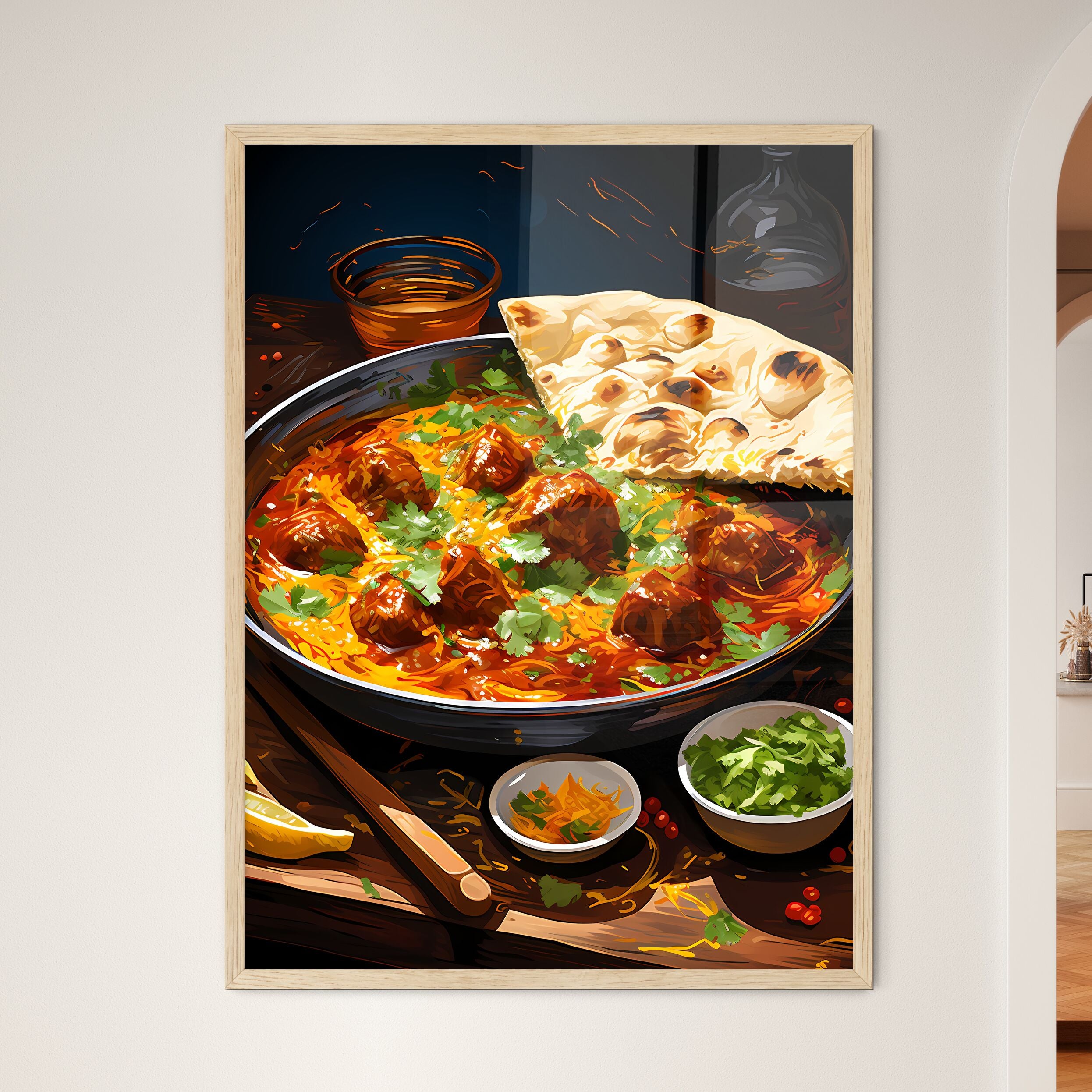 Indian Curry Lamb Rogan Josh In A Steel Kara - Framed Art Print – HEBSTREIT