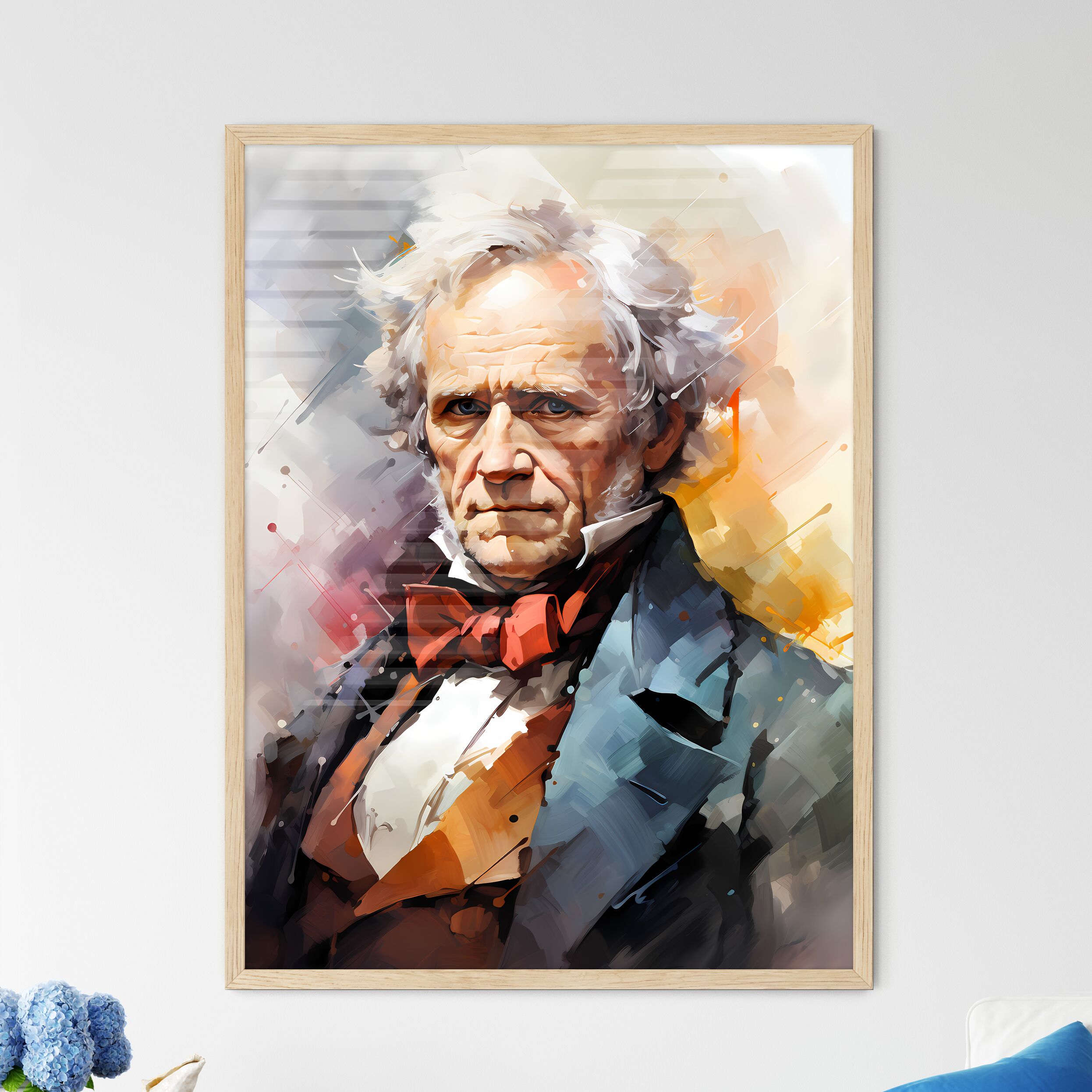 Arthur Schopenhauer German Philosopher - A Painting Of A Man In A Suit ...