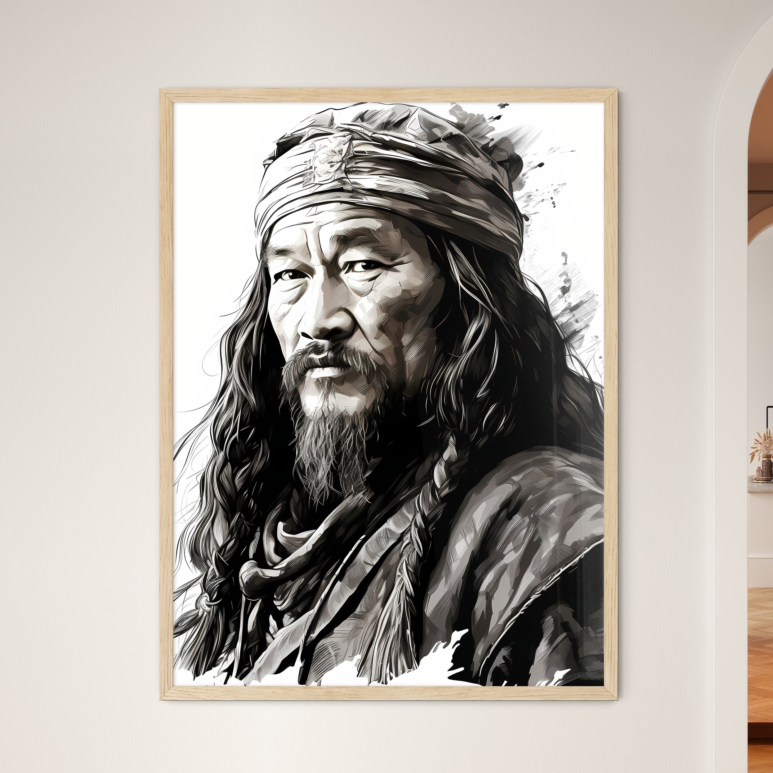 Genghis Khan Founder Of The Mongol Empire - A Man With Long Hair And A ...