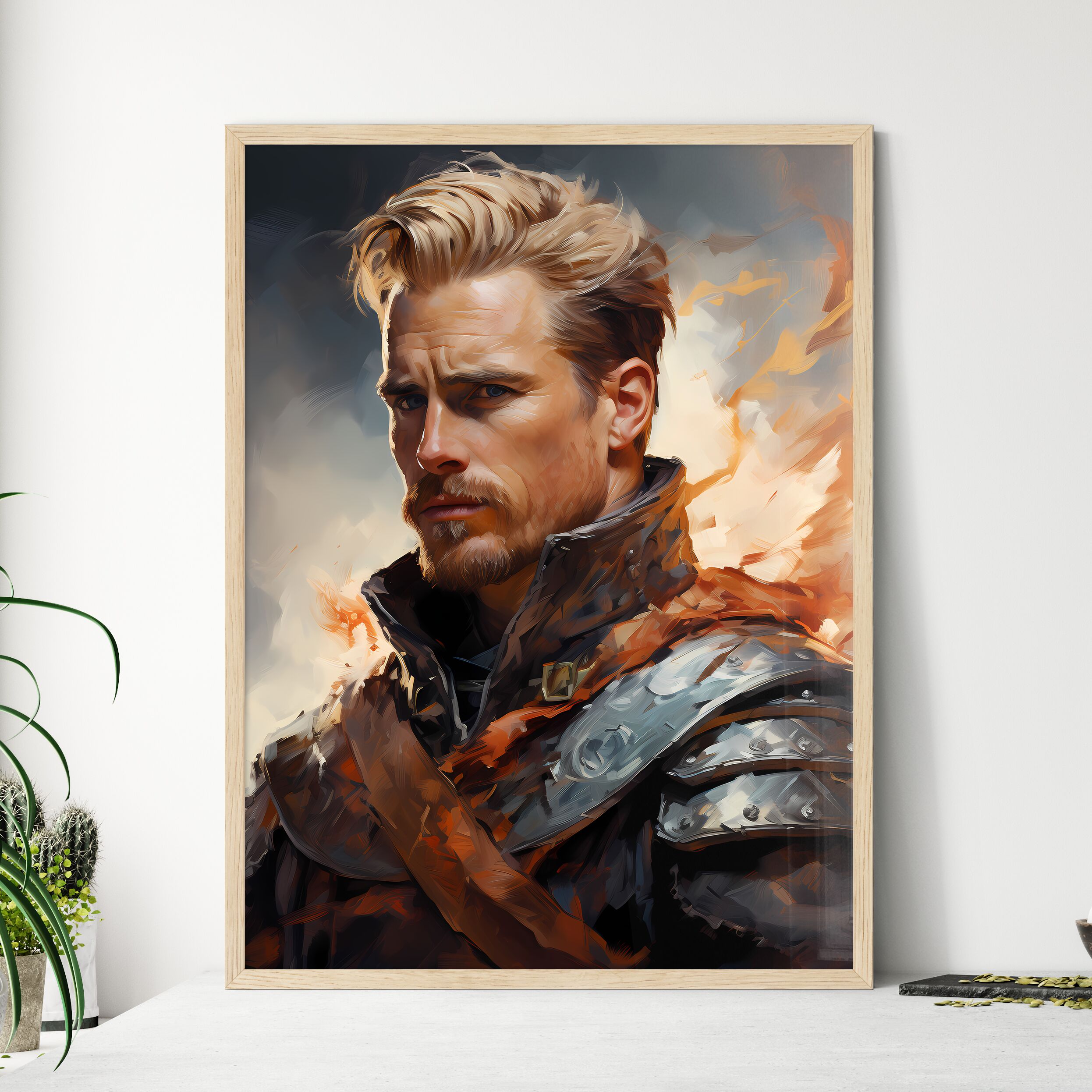 Sir Peter Paul Rubens - A Man In Armor With Fire Behind Him by HEBSTREIT