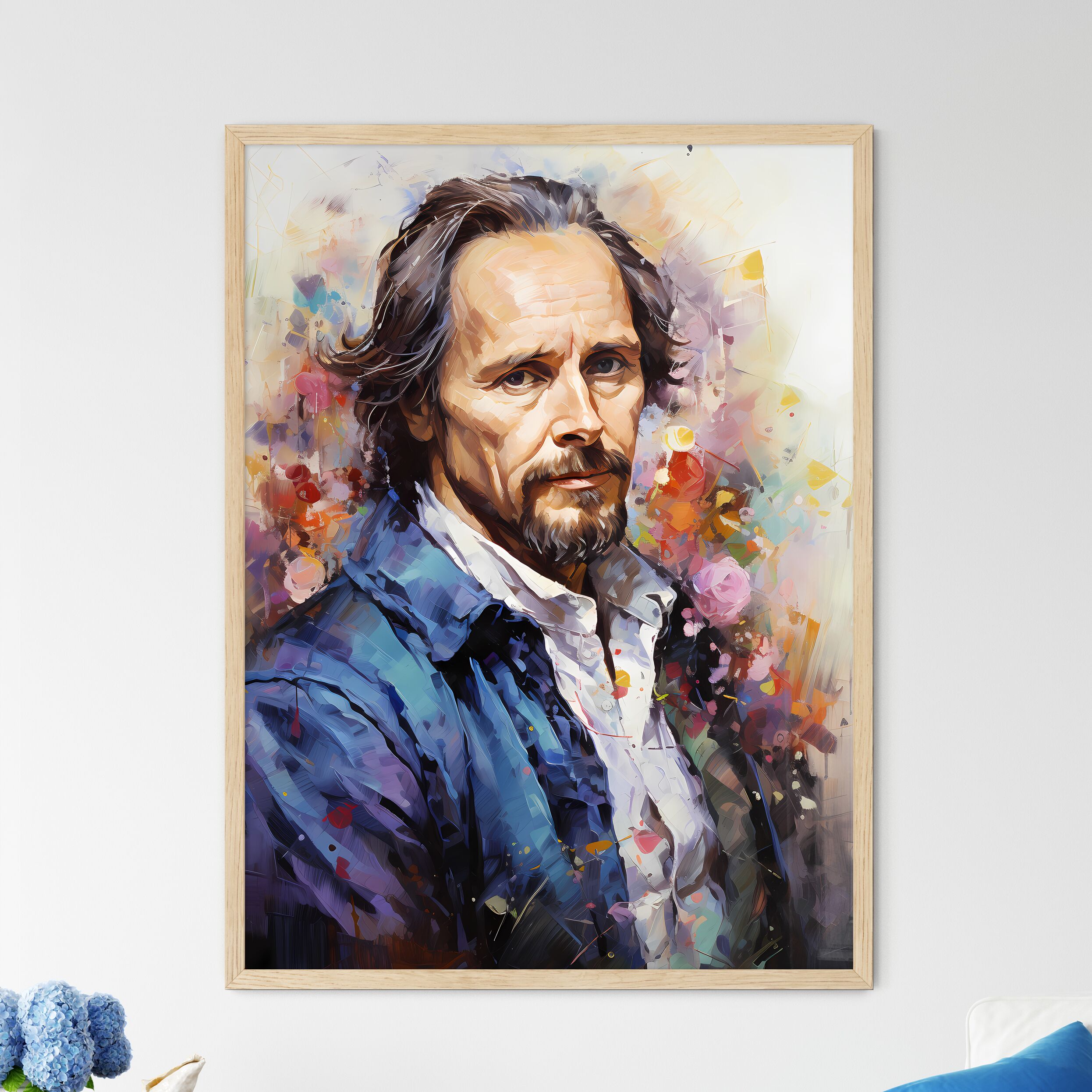 William Shakespeare English Poet Playwright And Actor - A Painting Of A ...