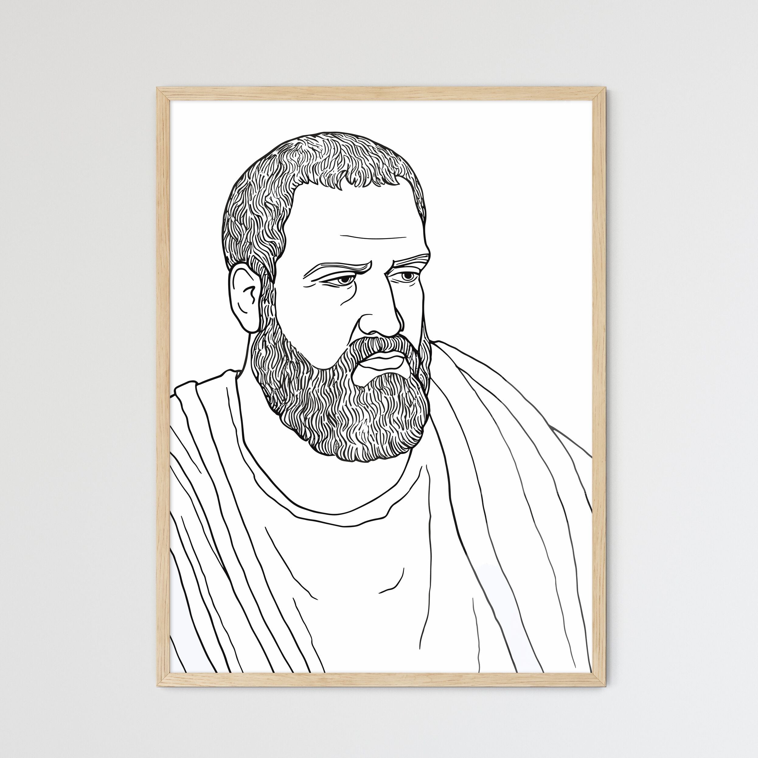 Portrait Of Aristoteles - A Drawing Of A Bearded Man by HEBSTREIT