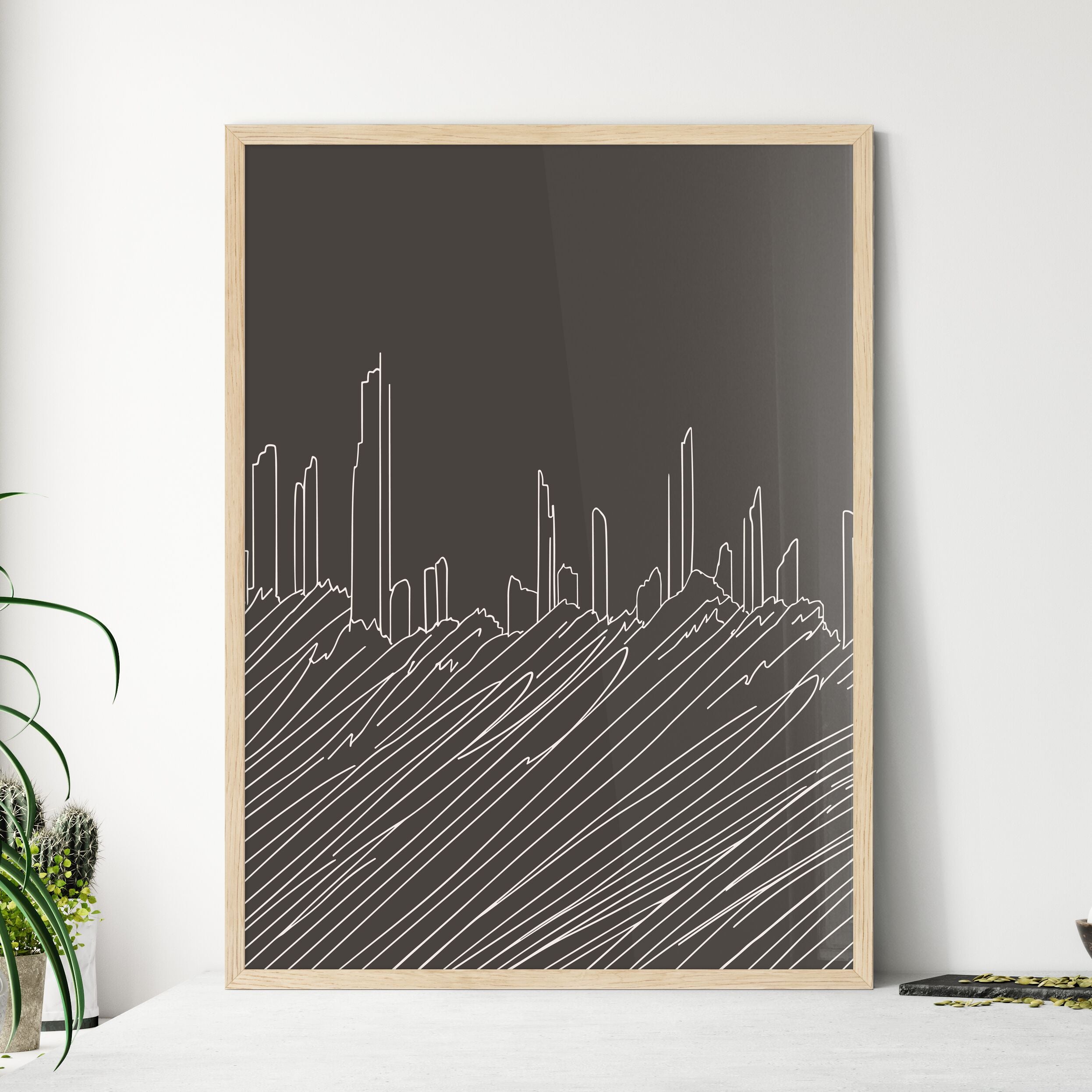 Miami Skyline - A Drawing Of A City Skyline by HEBSTREIT