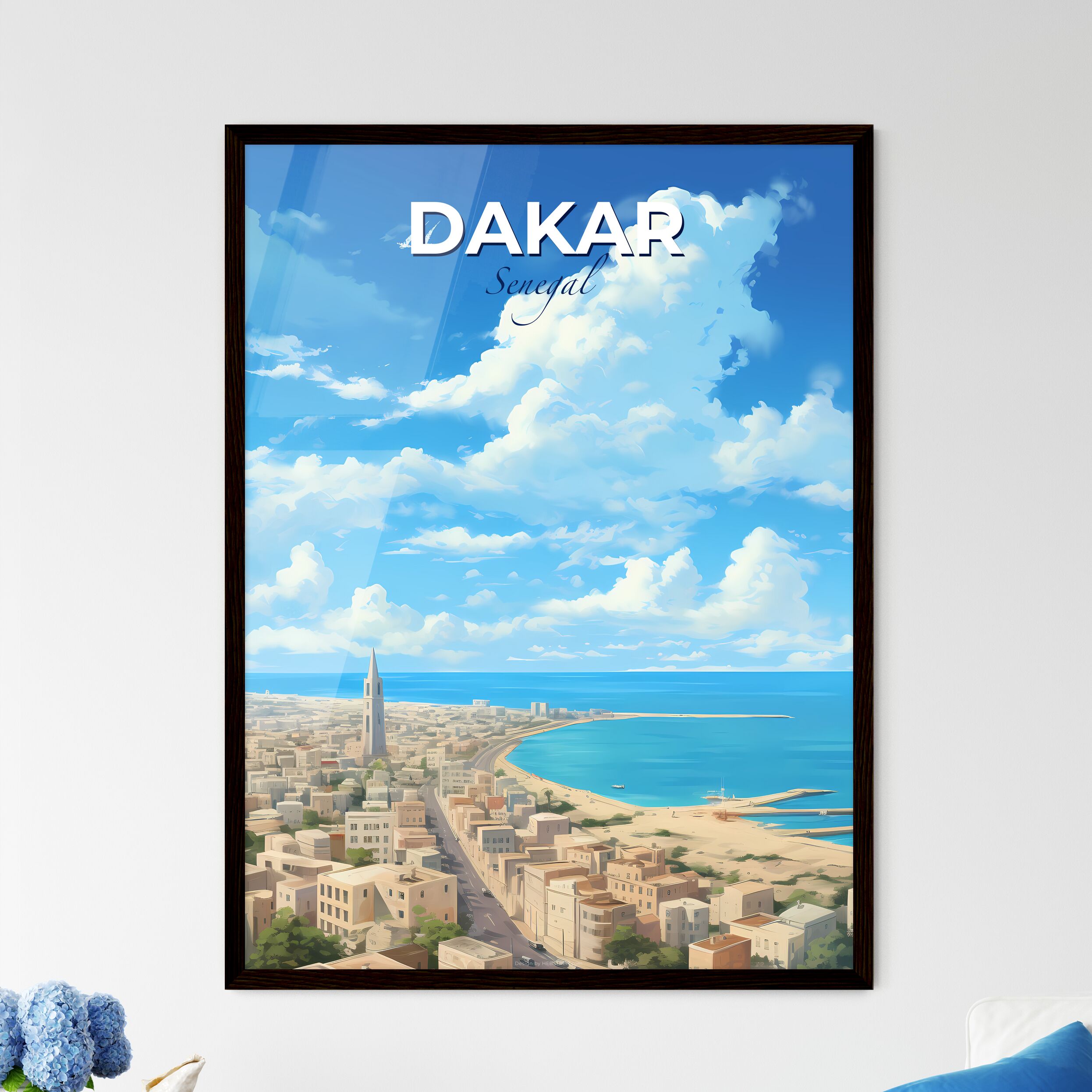 A Poster of Dakar Senegal Skyline - A City Next To The Water by HEBSTREIT