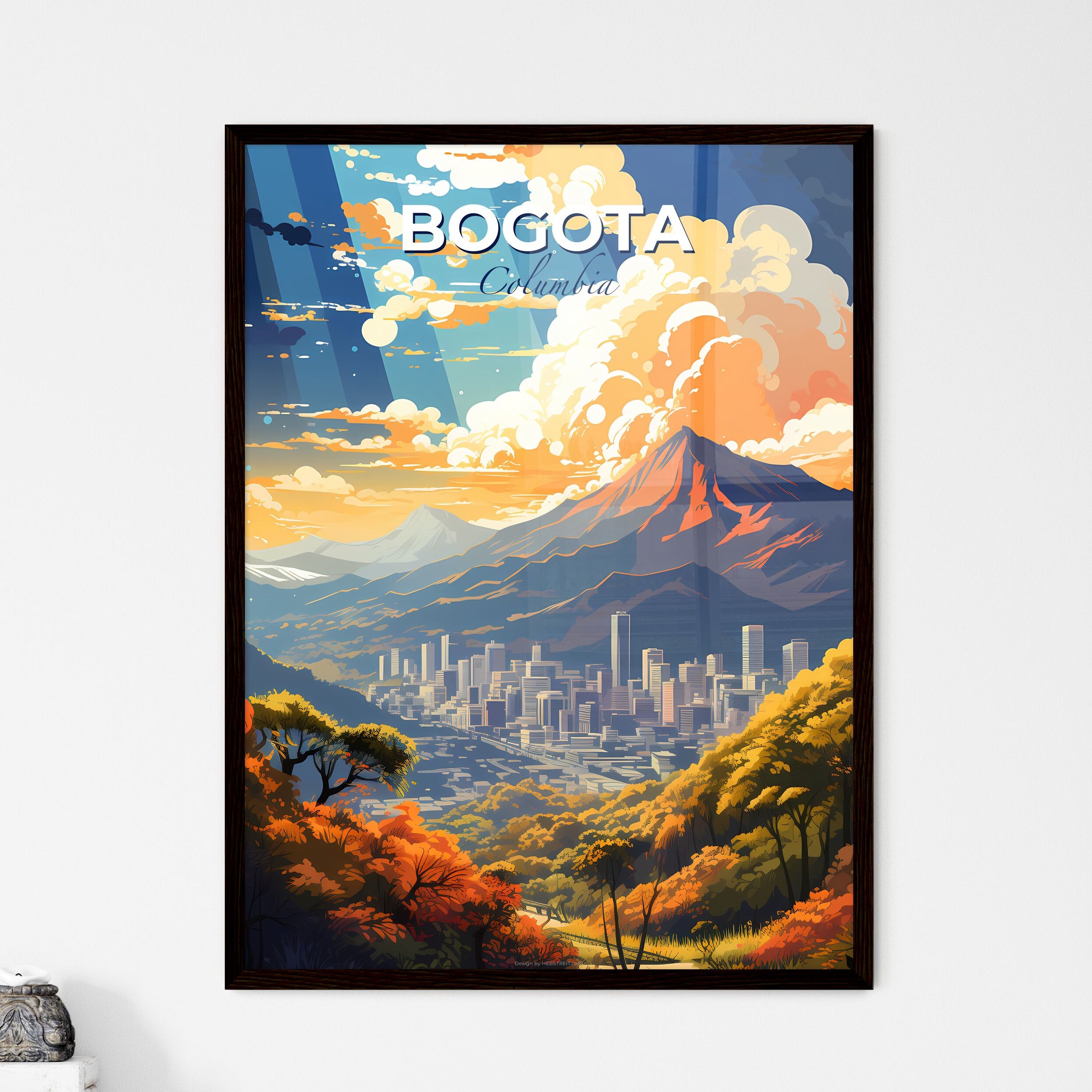 A Poster of Bogota Columbia Skyline - A Landscape Of A City And ...