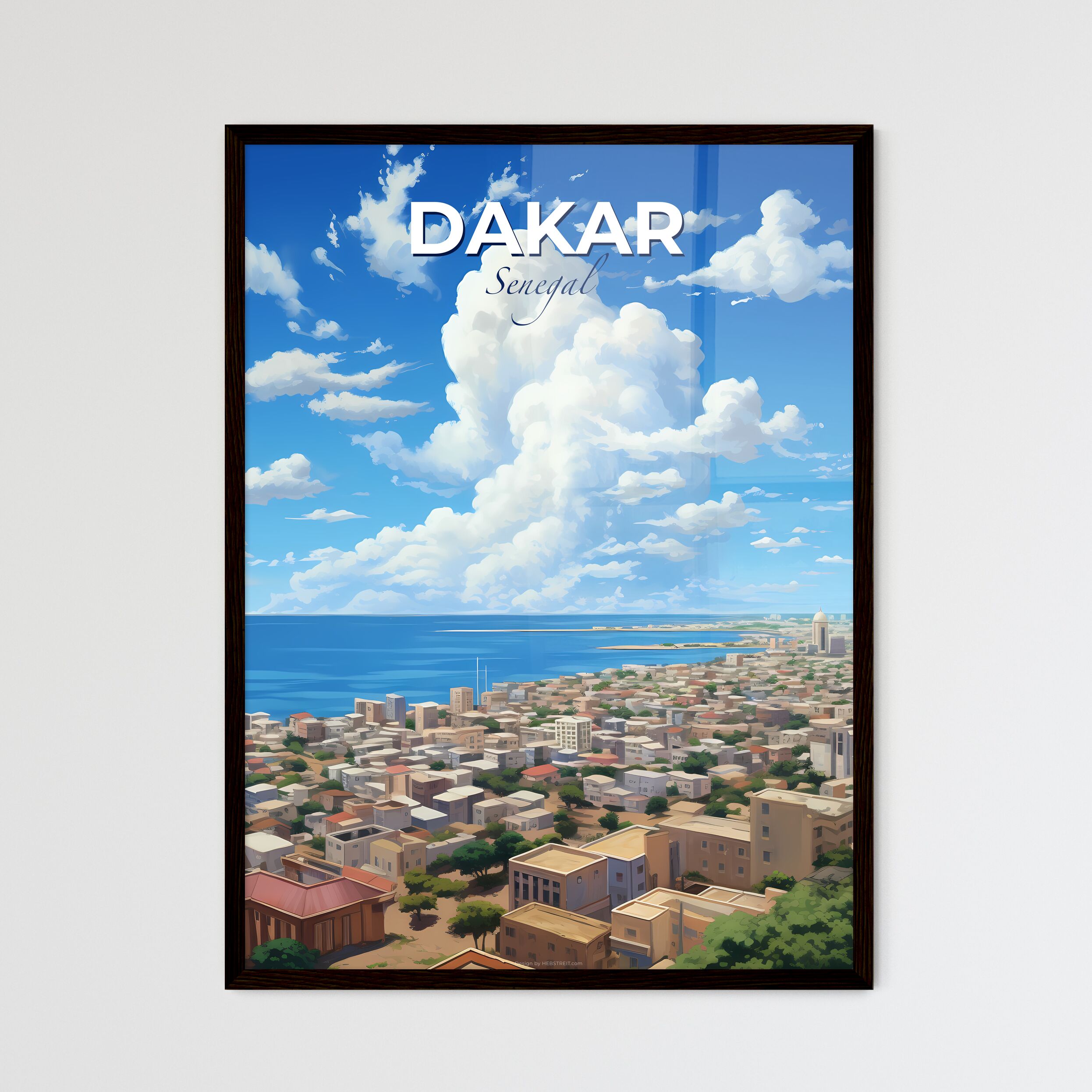 A Poster of Dakar Senegal Skyline - A Large City By The Water by HEBSTREIT