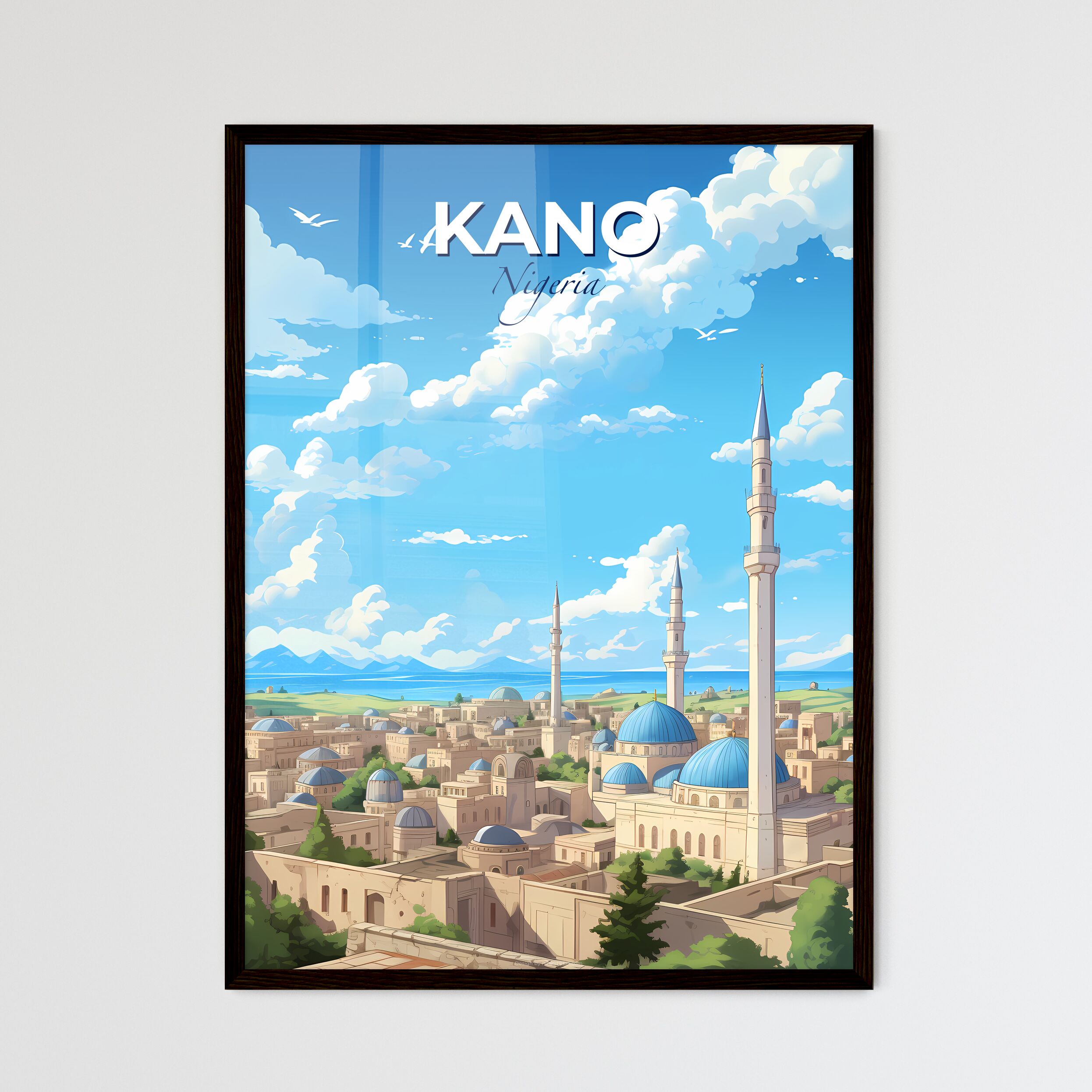A Poster of Kano Nigeria Skyline - A City With Towers And Towers by ...