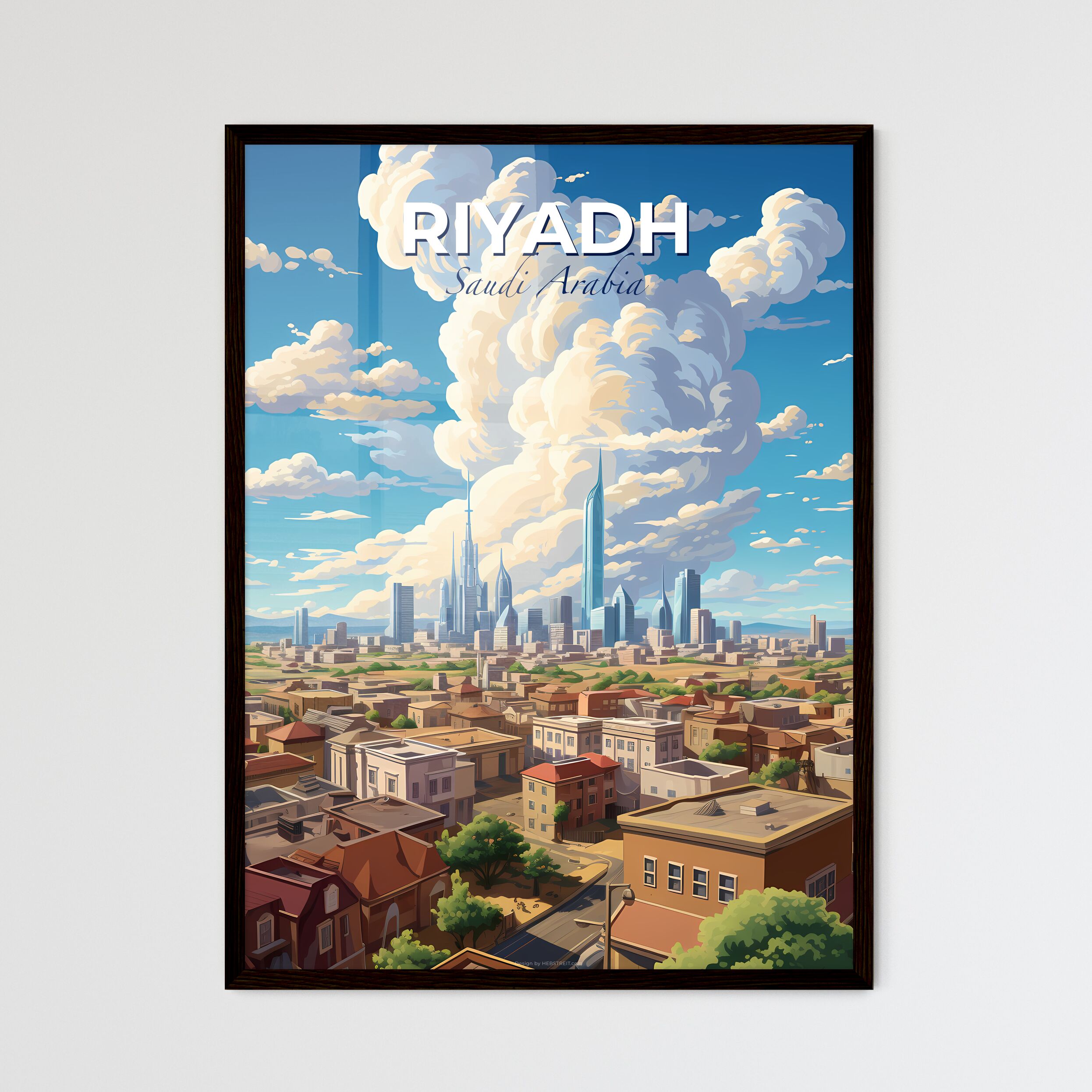 A Poster of Riyadh Saudi Arabia Skyline - A City With Many Buildings ...