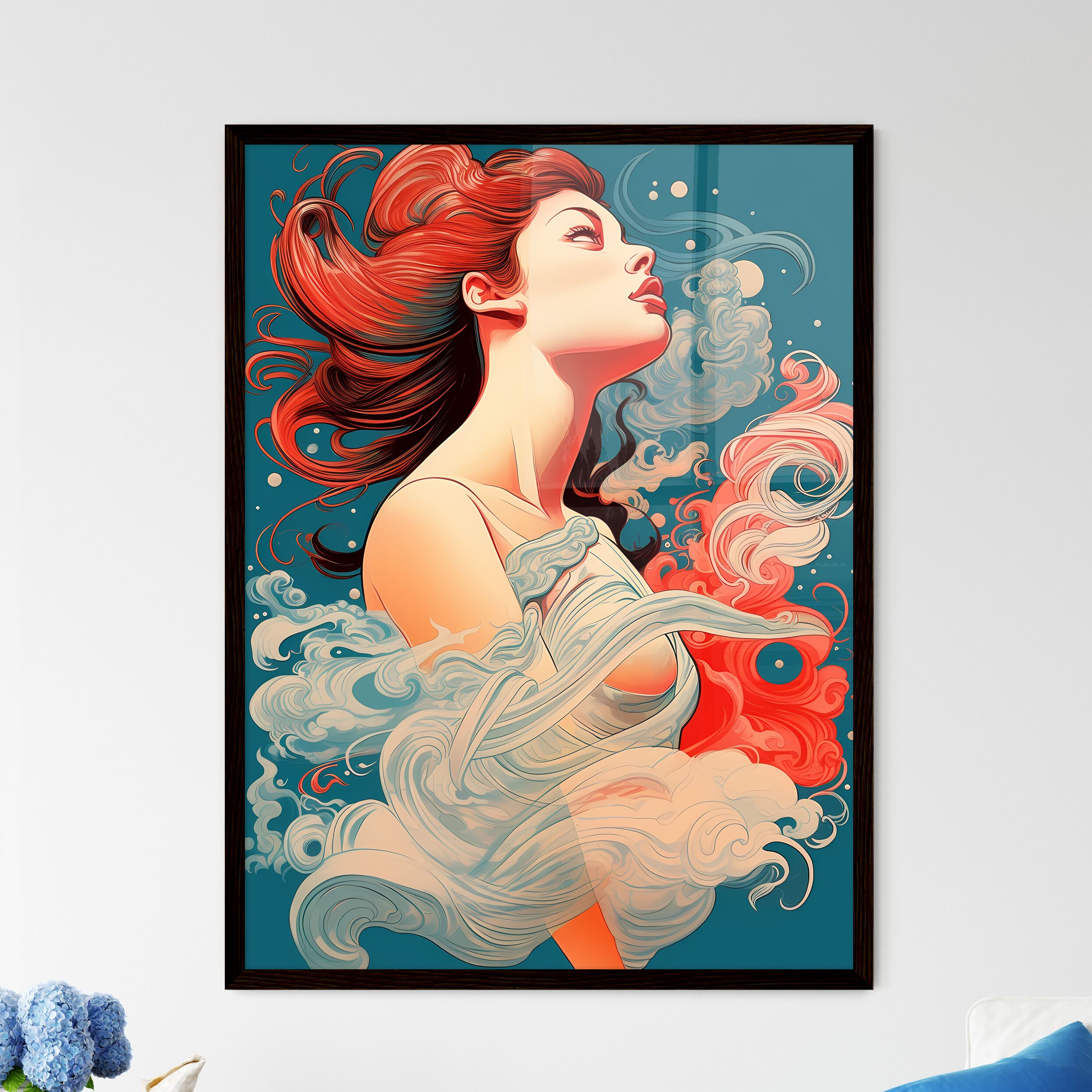 A Poster of Cinderella running in her chic - A Woman With Red Hair And ...