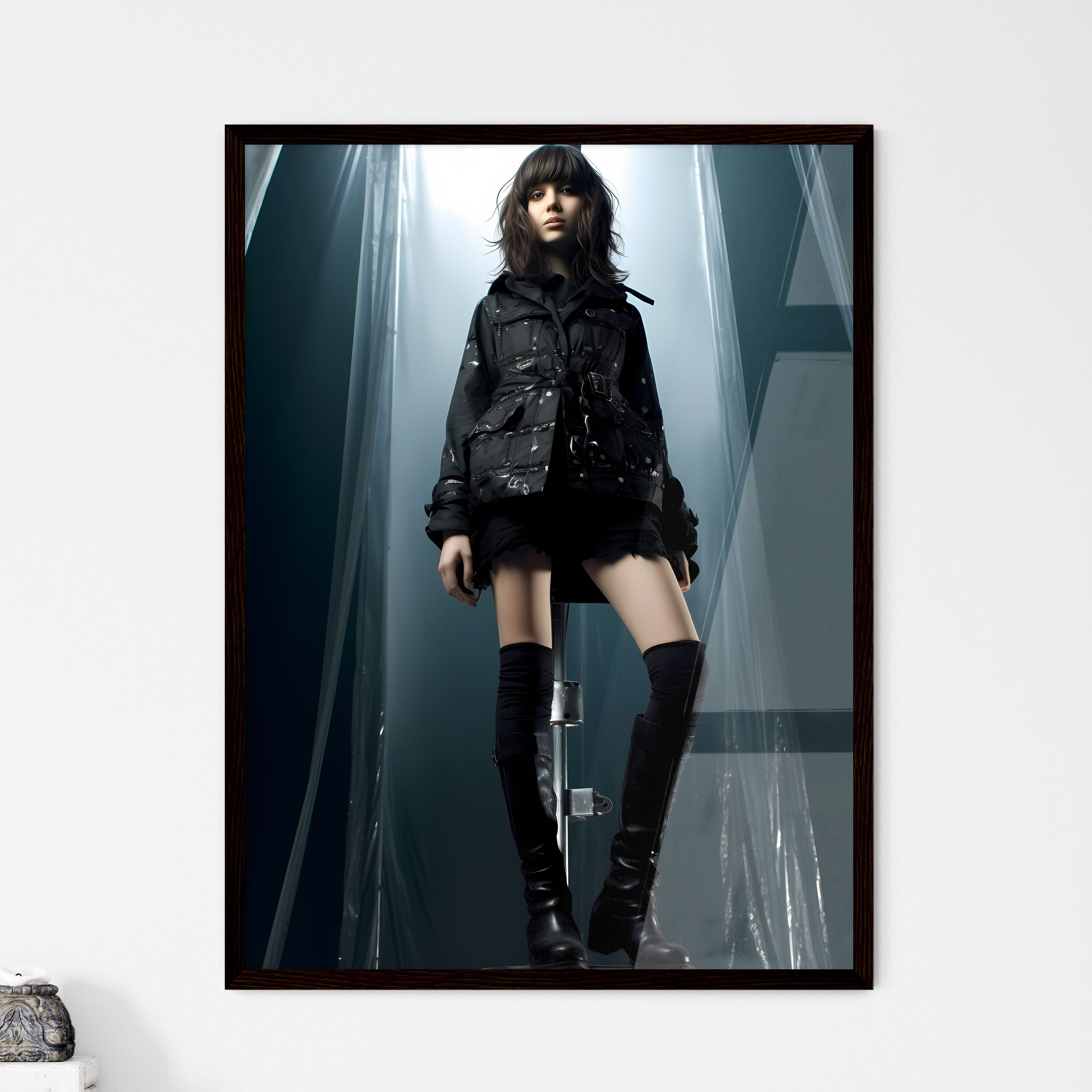 A Poster of full body shot girl - A Woman Posing For A Picture by HEBSTREIT