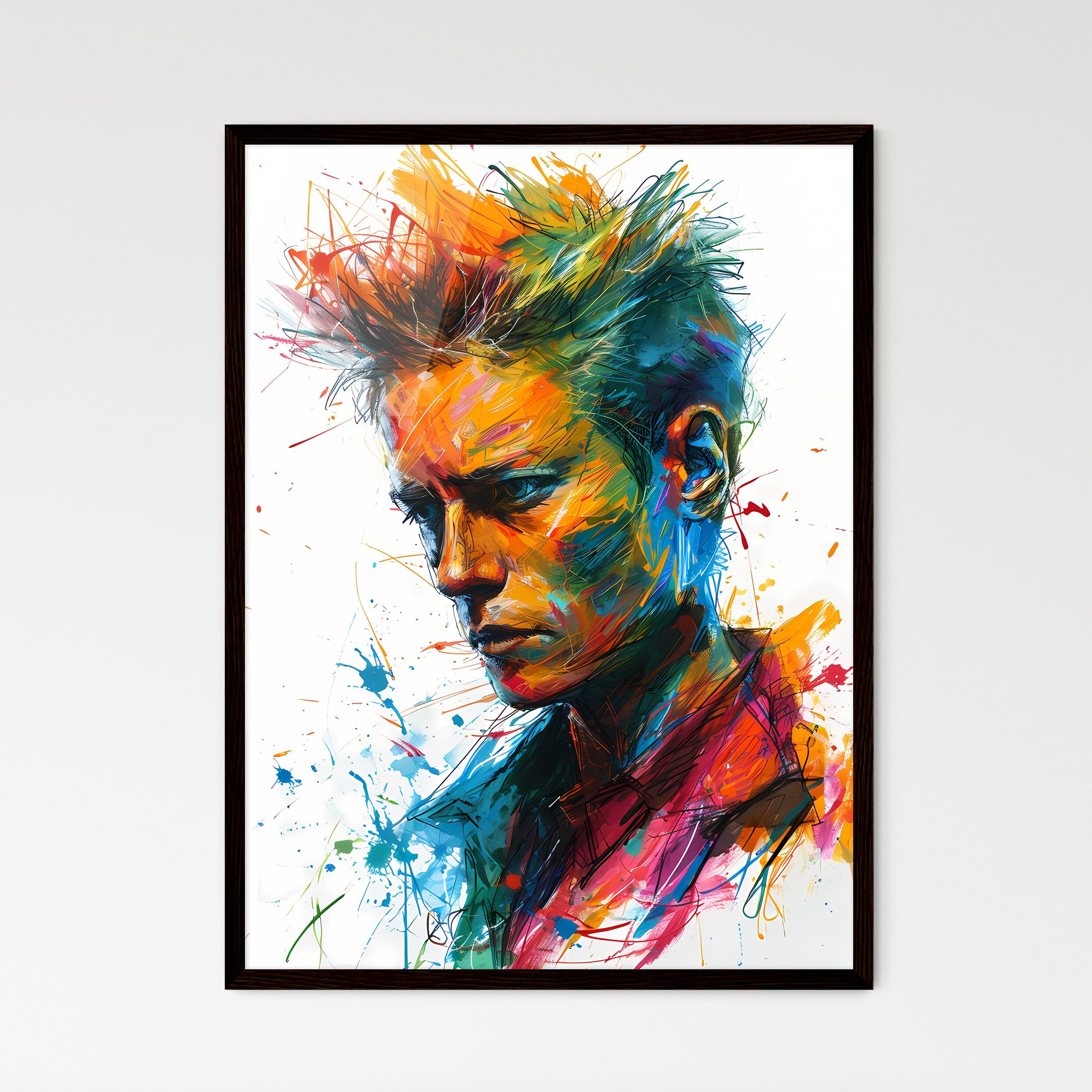 A Poster of Knut Hebstreit drawing - A Man With Splattered Hair by ...