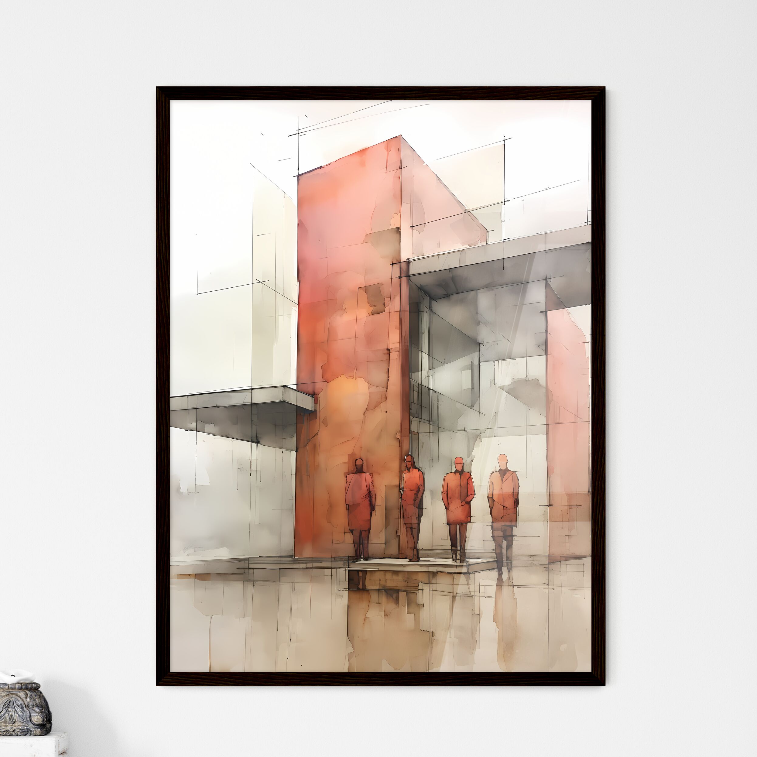 A Poster of minimalism architecture - A Group Of People Standing ...