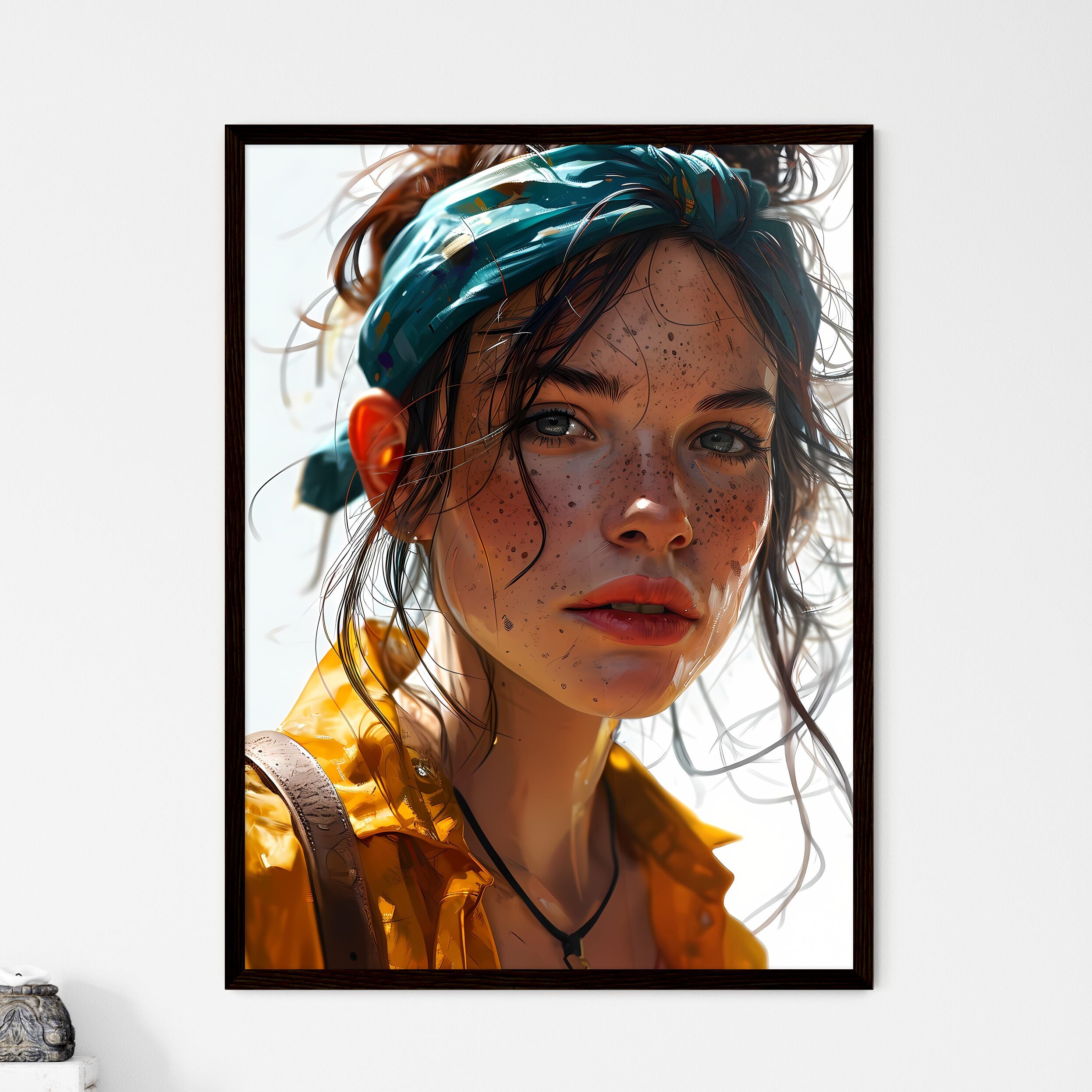 A Poster of light skin features - A Woman Wi - Framed Art Print – HEBSTREIT