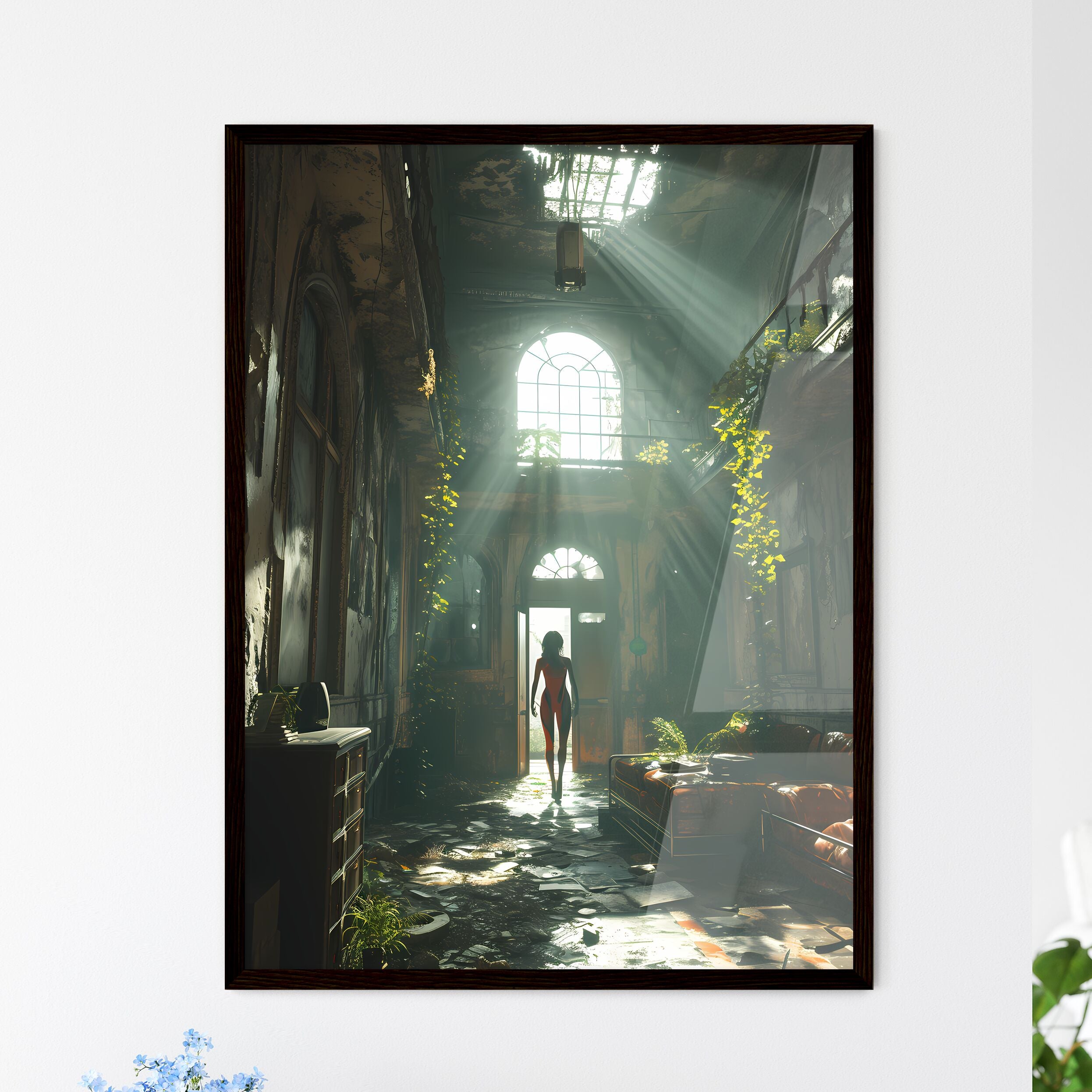 A Poster of the comic book character Vampirella - A Woman Walking In A ...