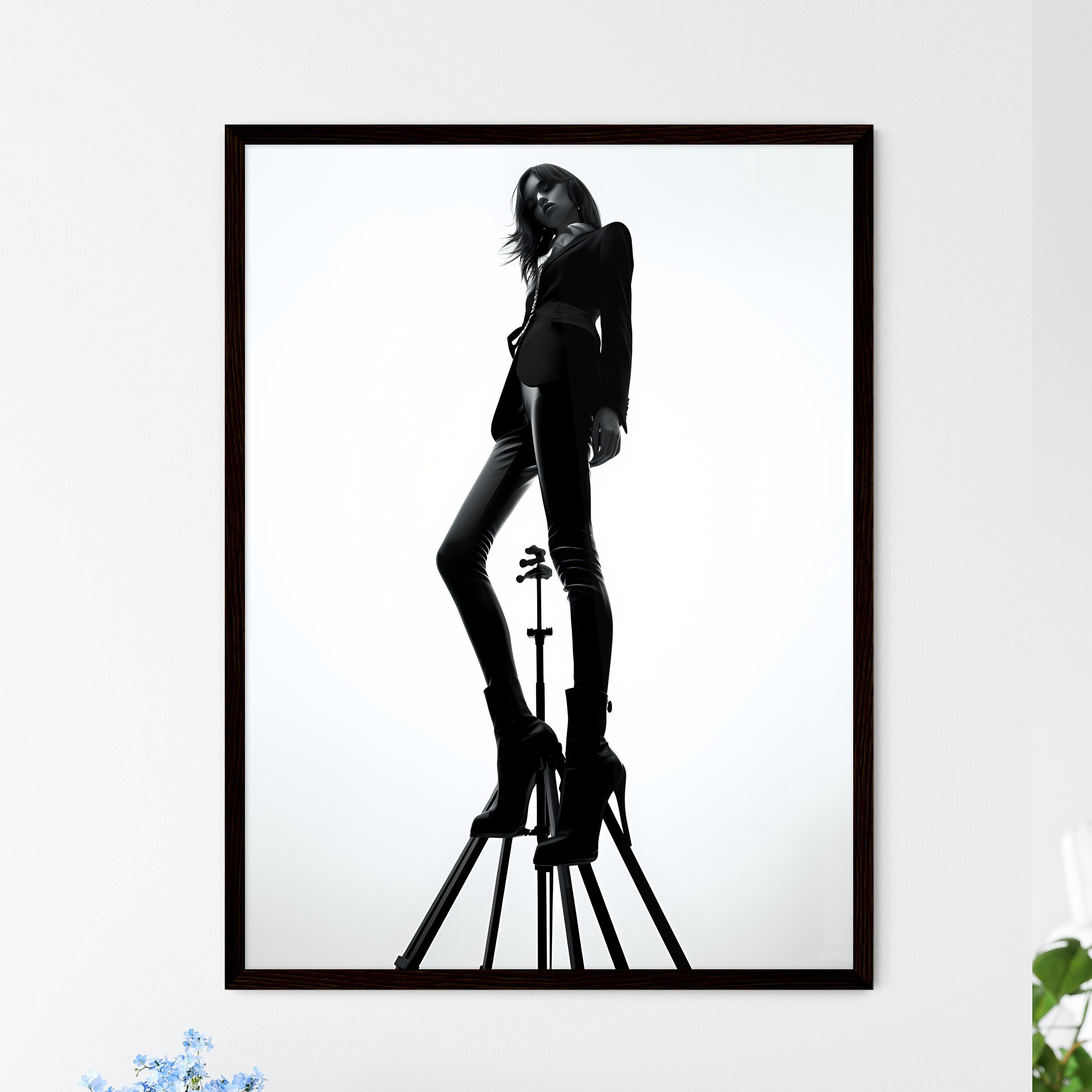 A Poster of girl model shooting low angle sh - Framed Art Print – HEBSTREIT