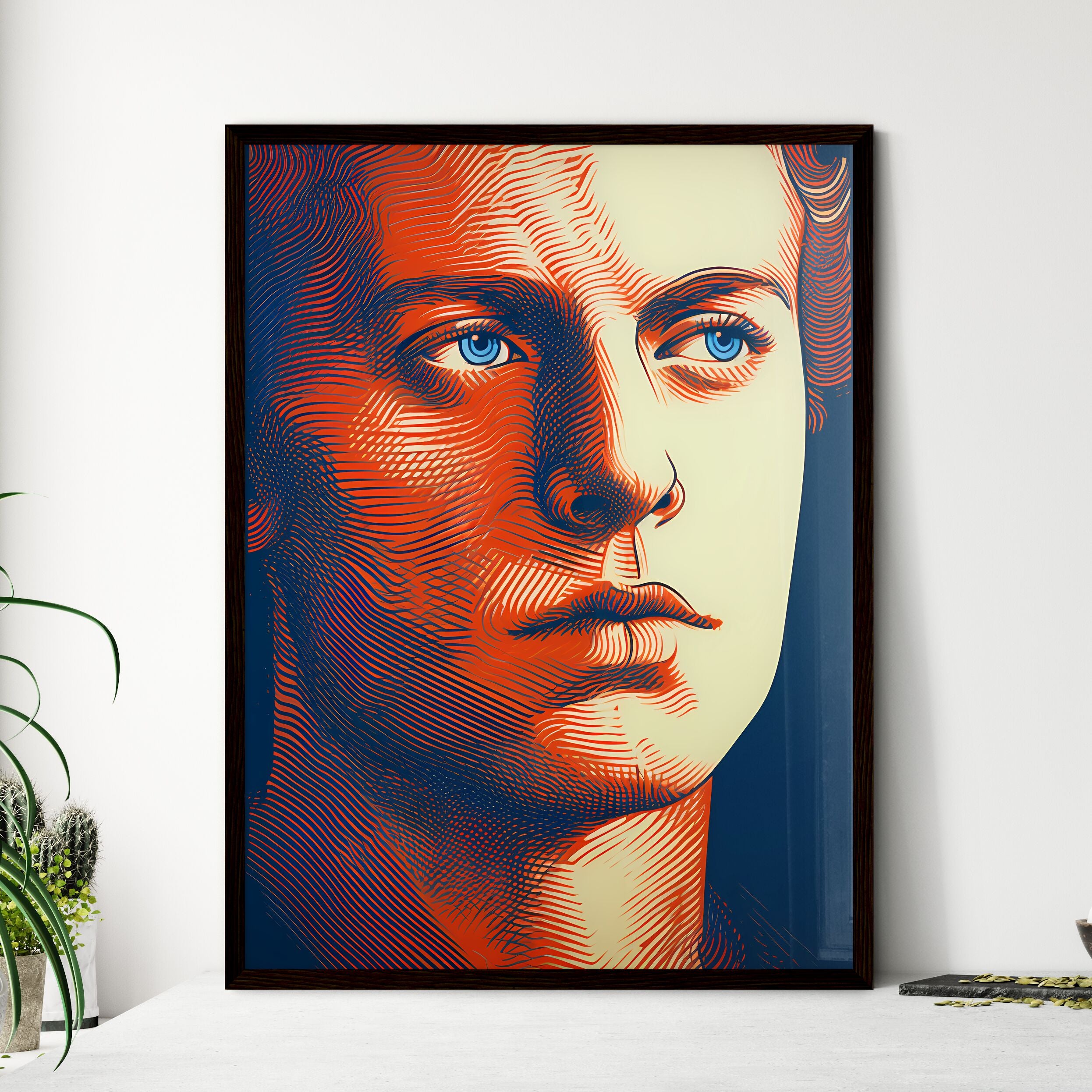 A Poster of line drawing of handsome masculine face - A Close Up Of A ...