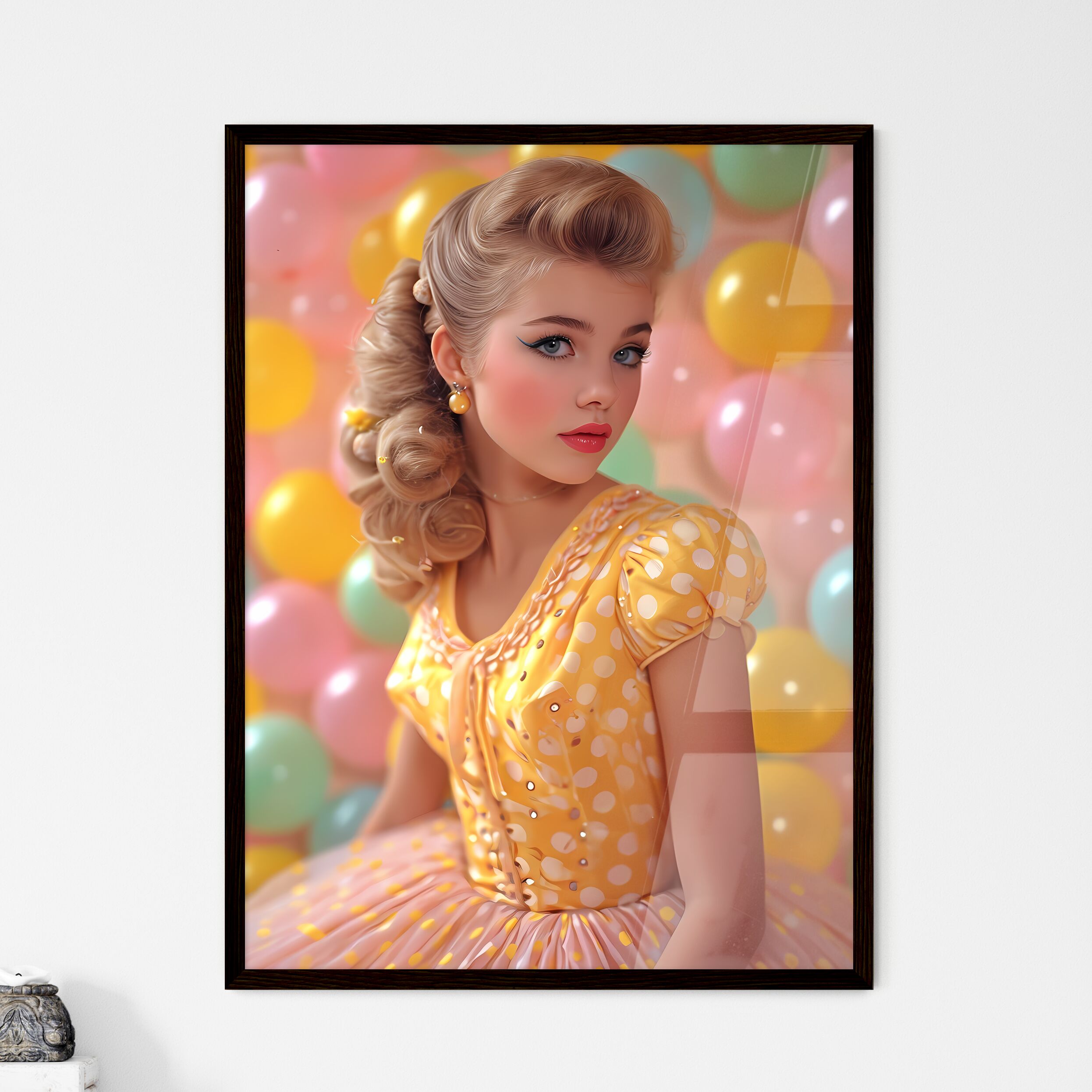 A Poster of Pin Up Pedigree Pinups 50S - A Woman In A Yellow Dress by ...