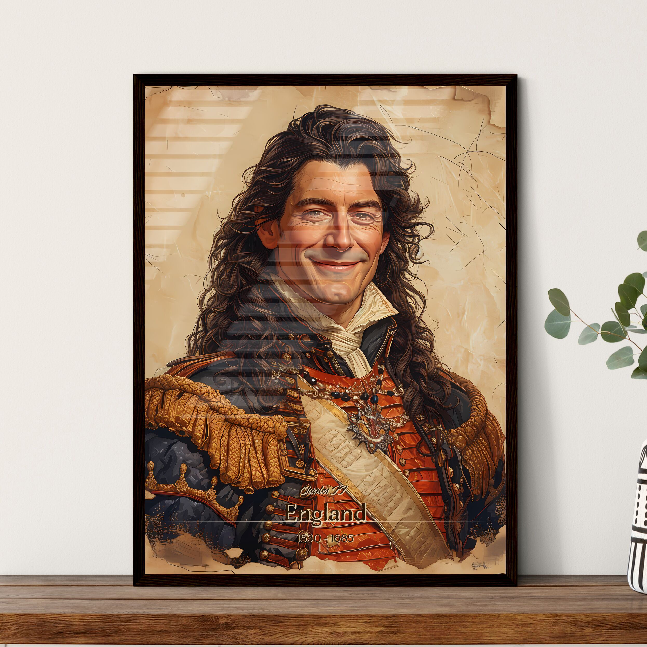 Charles II, England, 1630 - 1685, A Poster of a man in a garment by ...