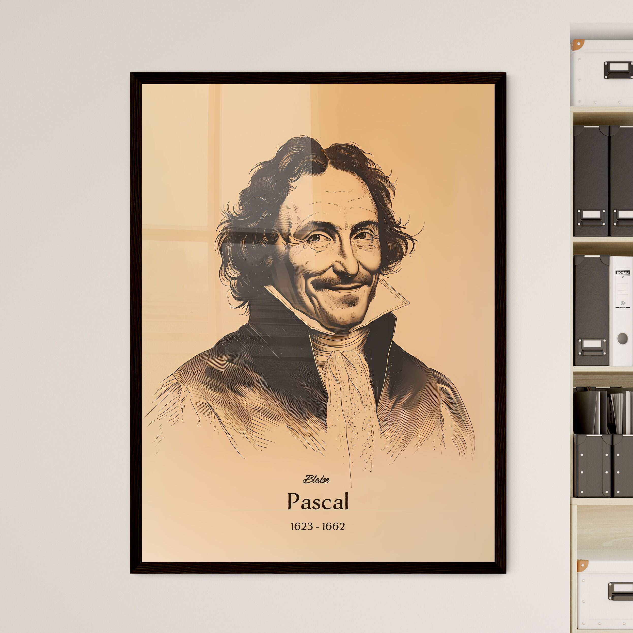 Blaise, Pascal, 1623 - 1662, A Poster of a portrait of a man by HEBSTREIT