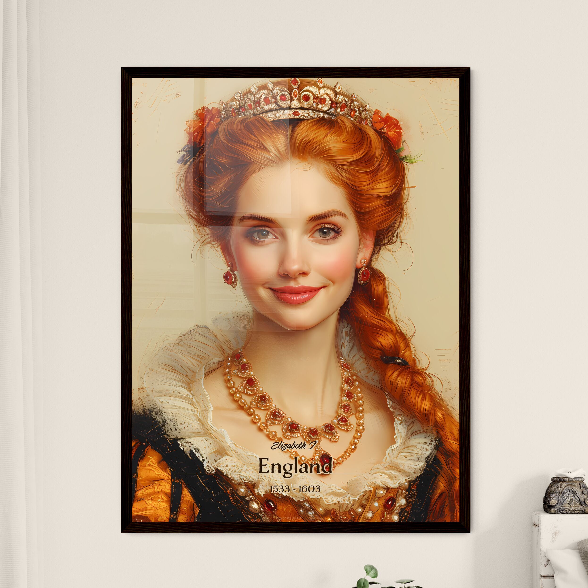 Elizabeth I, England, 1533 - 1603, A Poster of a woman with red hair ...