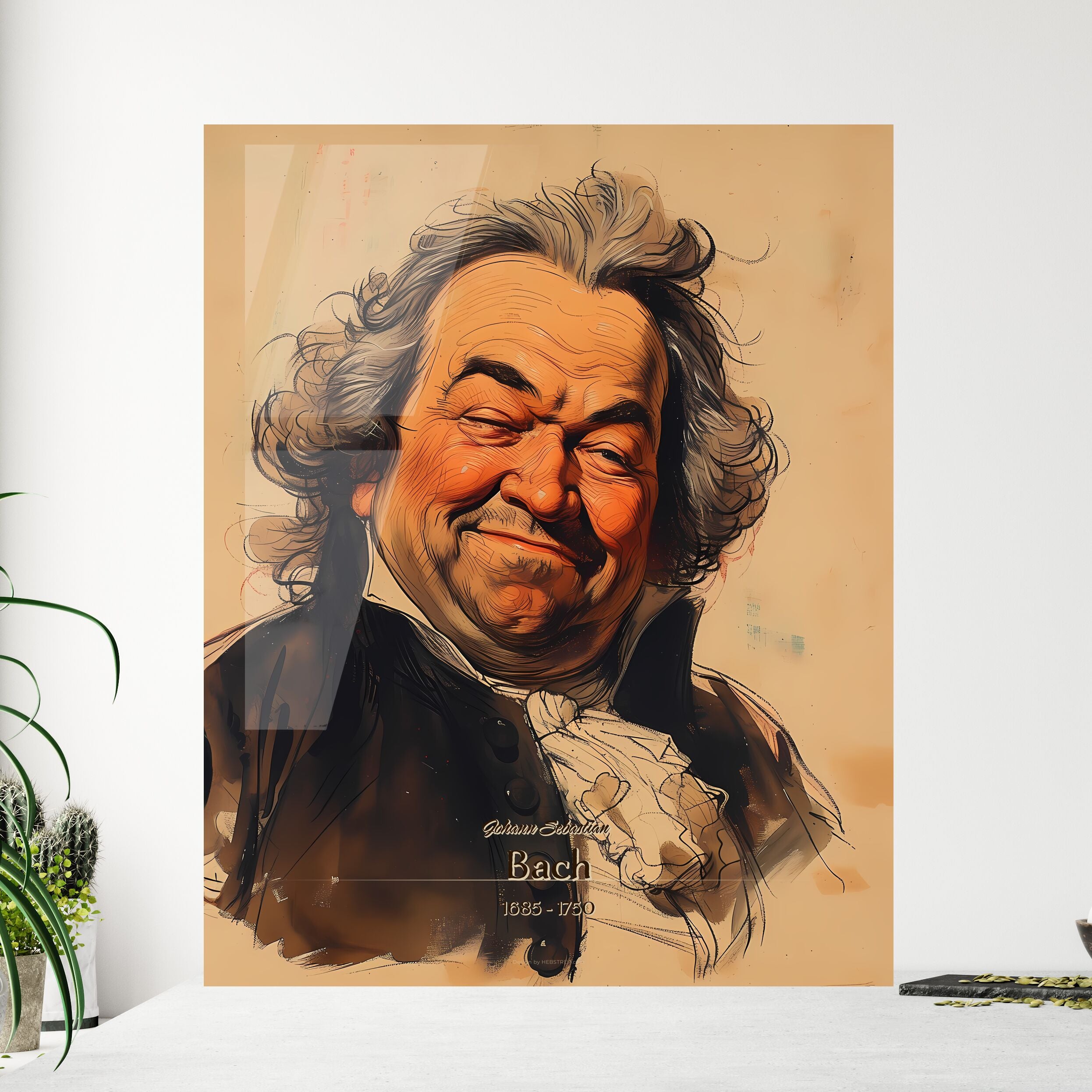 Johann Sebastian, Bach, 1685 - 1750, A Poster of a man with long hair ...