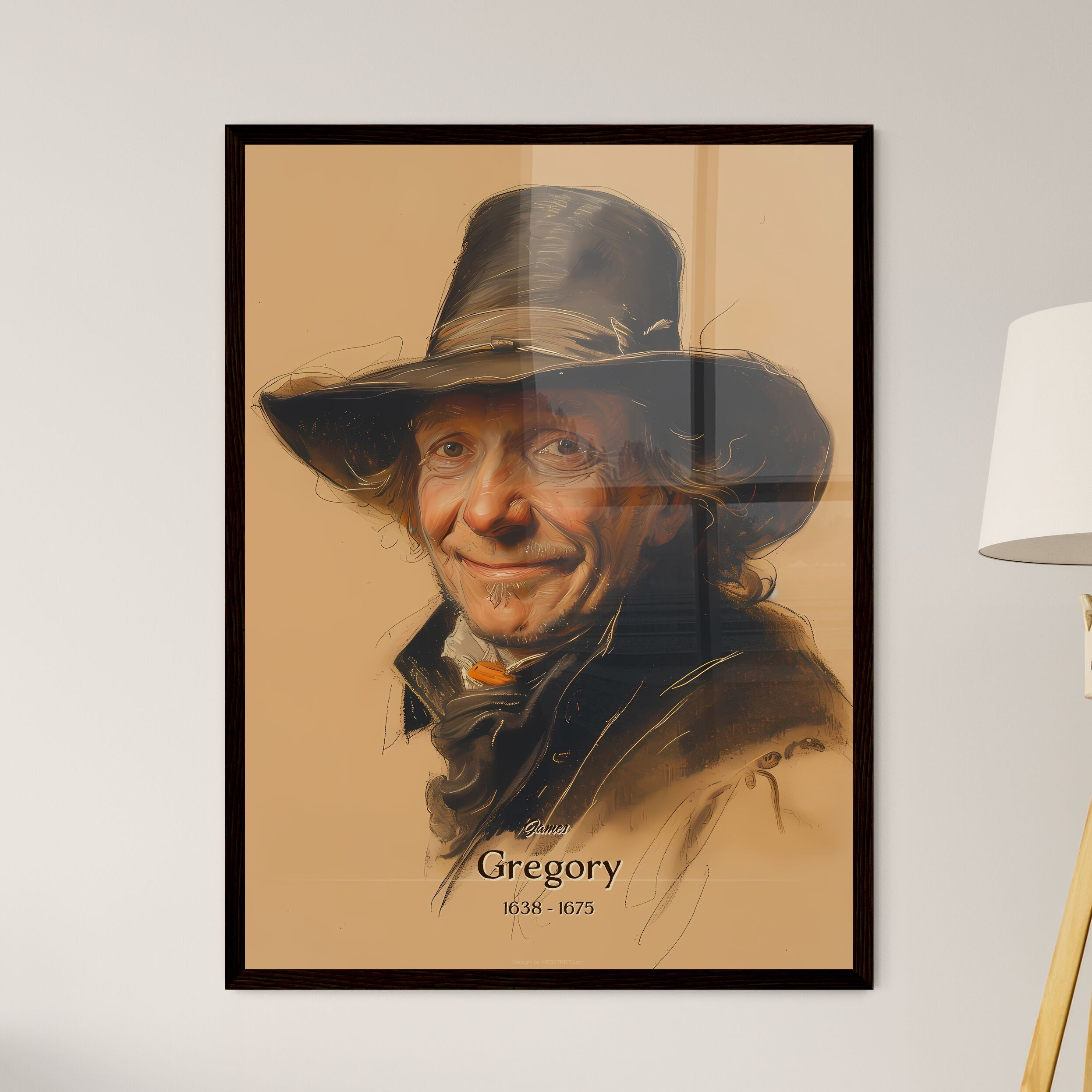 James, Gregory, 1638 - 1675, A Poster of a man wearing a hat by HEBSTREIT
