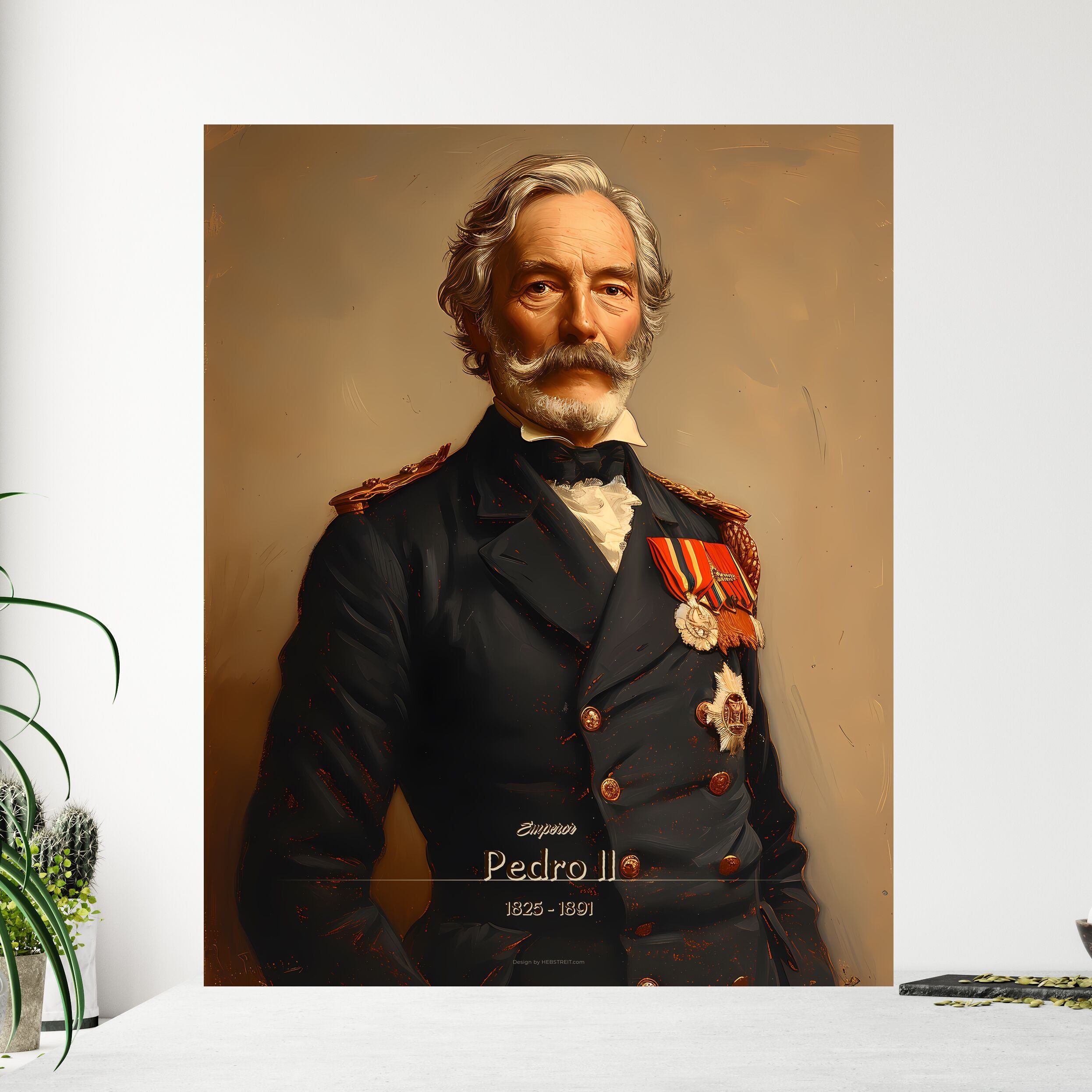 Emperor, Pedro II, 1825 - 1891, A Poster of a man in a military uniform ...