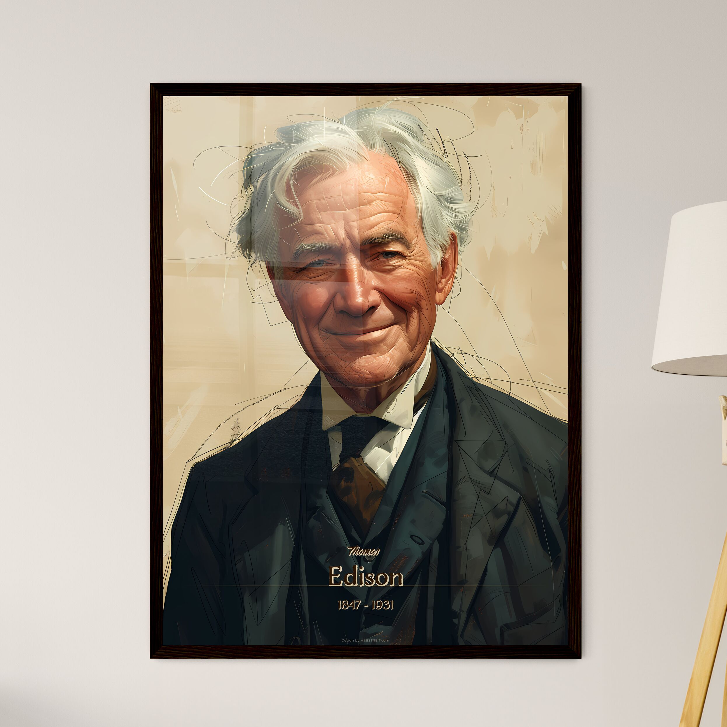 Thomas, Edison, 1847 - 1931, A Poster of a man in a suit by HEBSTREIT