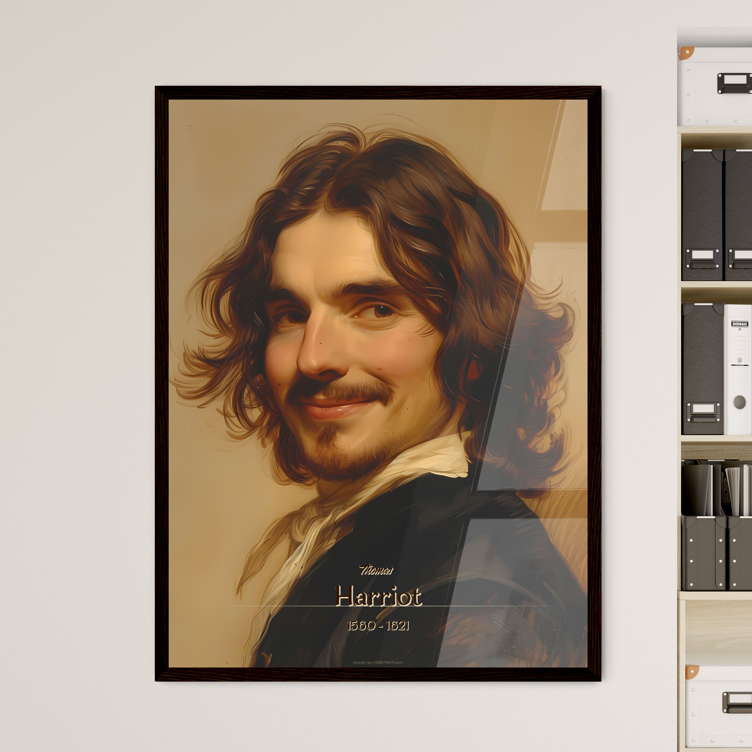 Thomas, Harriot, 1560 - 1621, A Poster of a man with long hair and ...