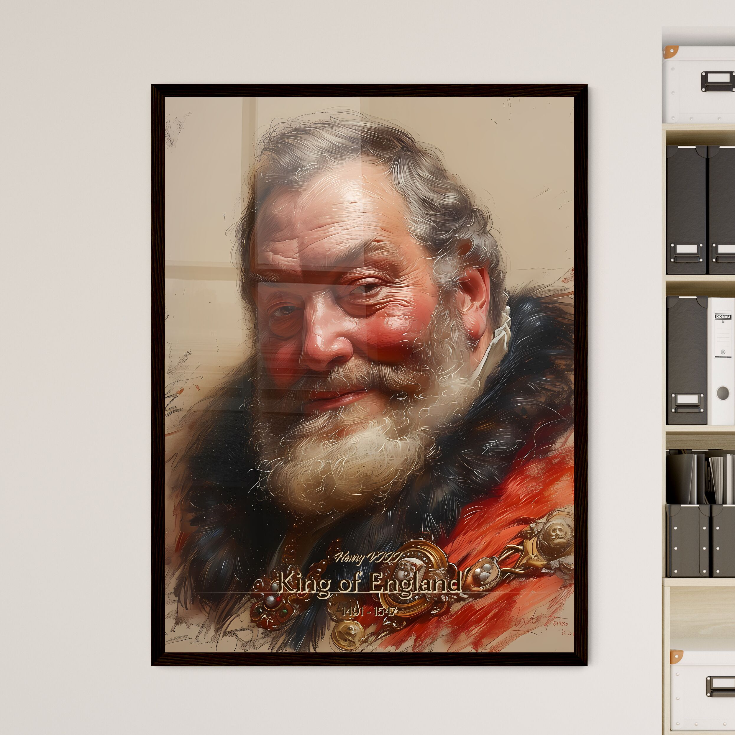 Henry VIII, King of England, 1491 - 1547, A Poster of a man with a ...
