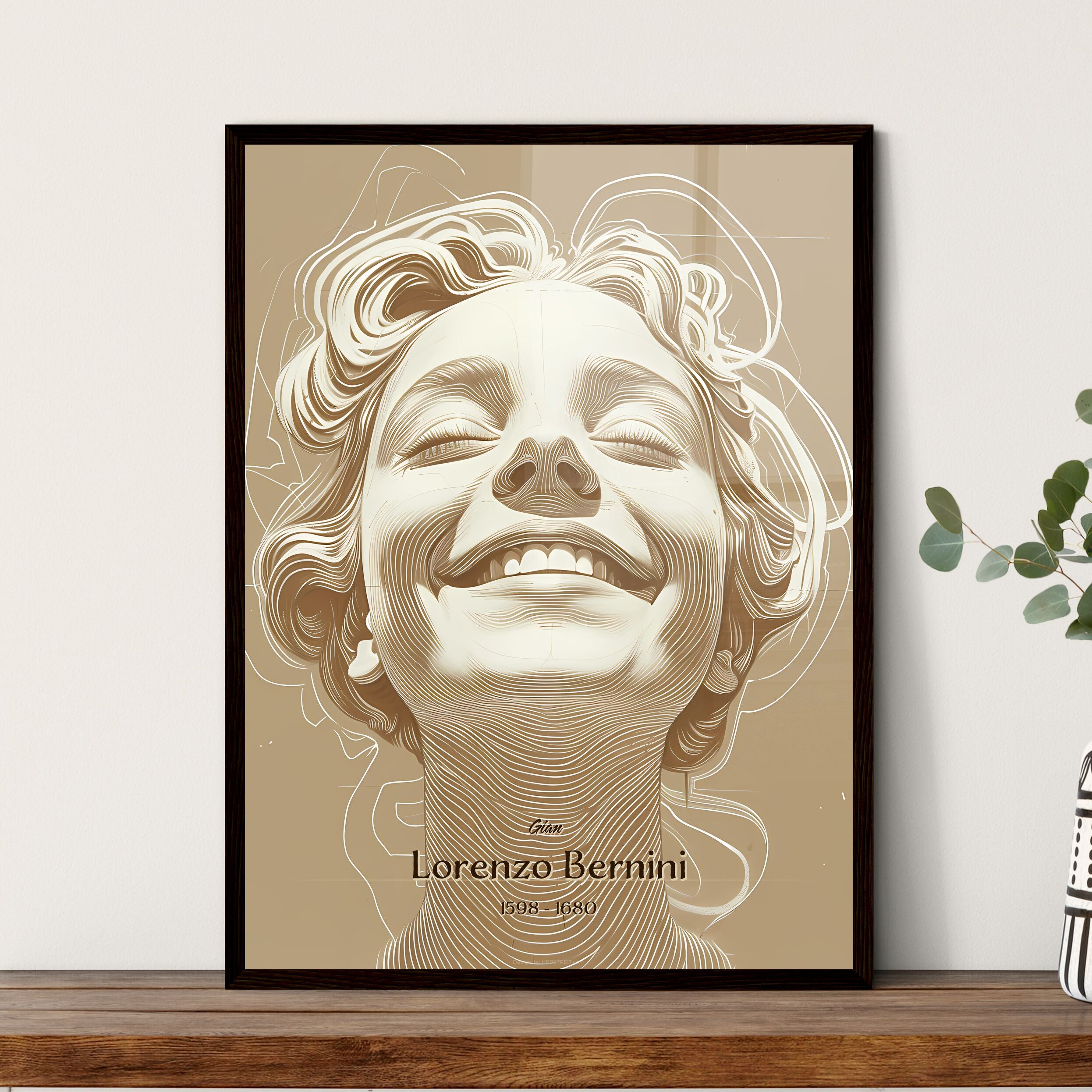 Gian, Lorenzo Bernini, 1598 - 1680, A Poster of a drawing of a woman_s ...