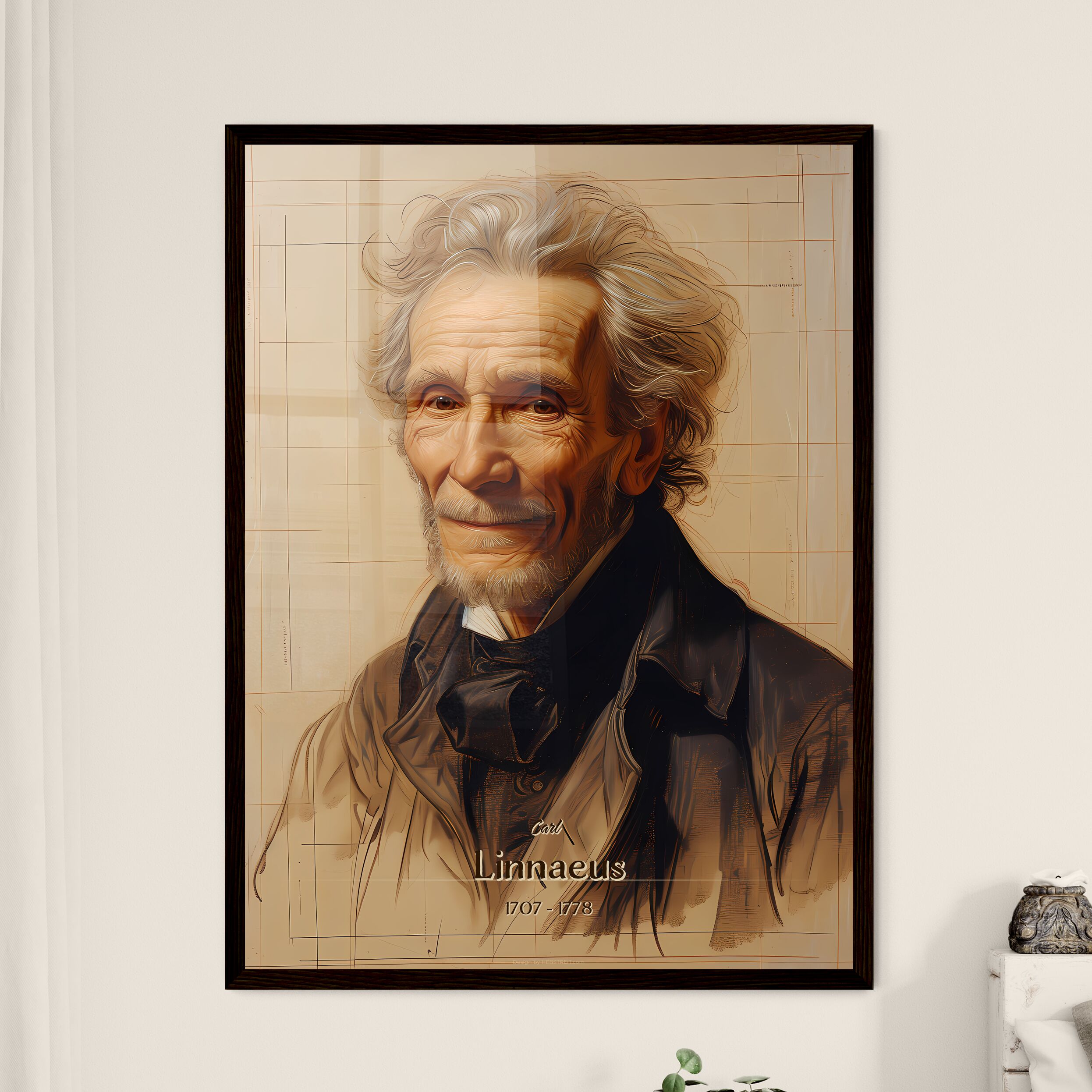 Carl, Linnaeus, 1707 - 1778, A Poster of a man with white hair and ...