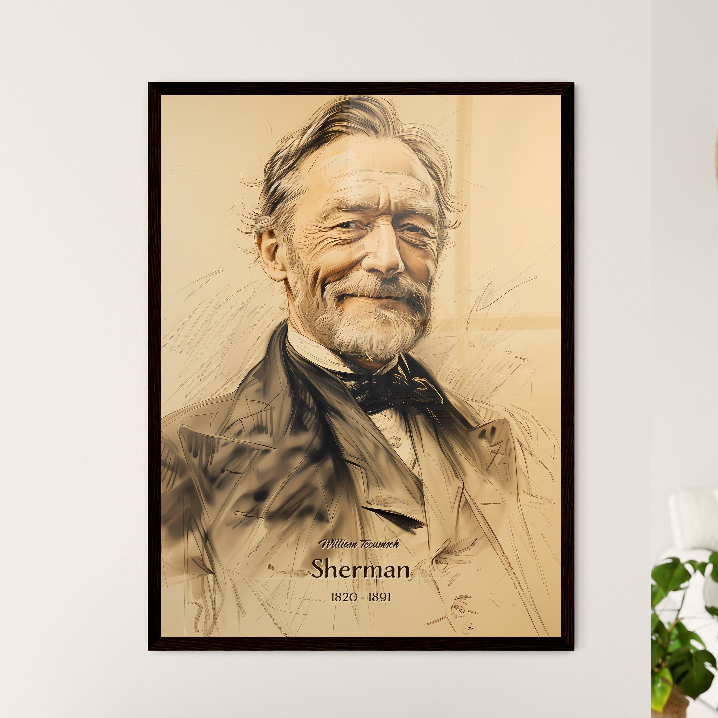 William Tecumseh, Sherman, 1820 - 1891, A Poster of a drawing of a man ...