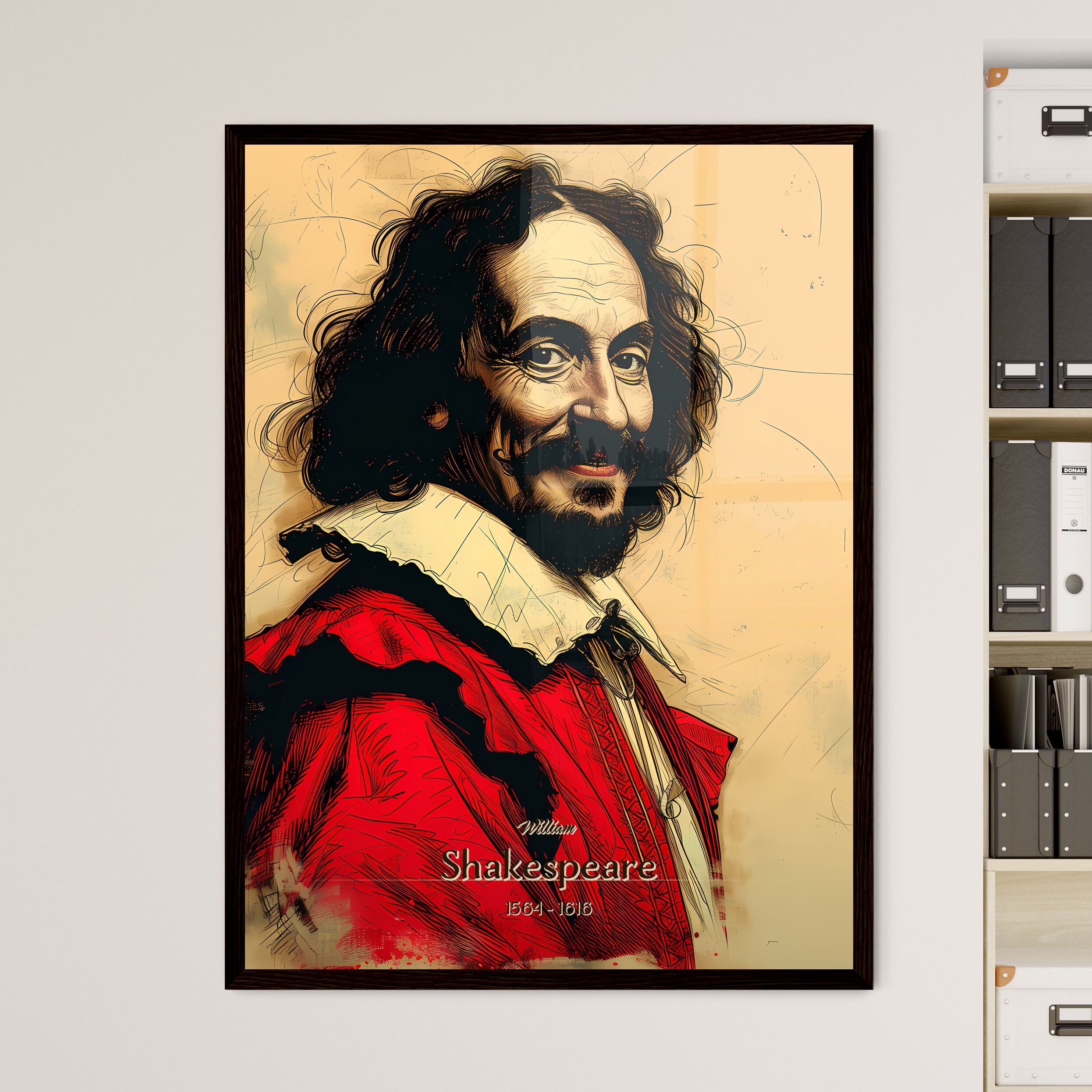 William, Shakespeare, 1564 - 1616, A Poster of a man with a mustache ...