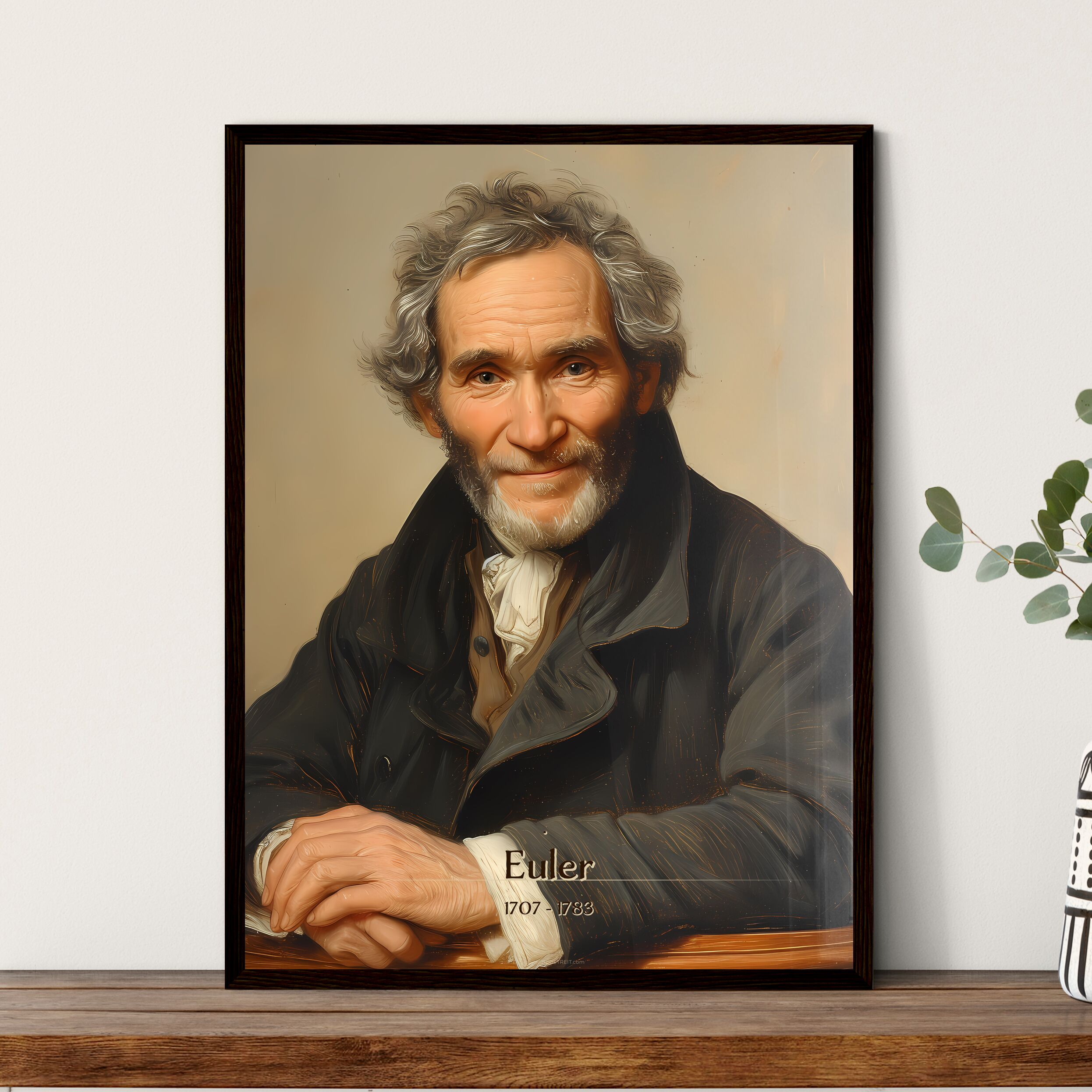 Euler, 1707 - 1783, A Poster of a man with a beard and a coat by HEBSTREIT