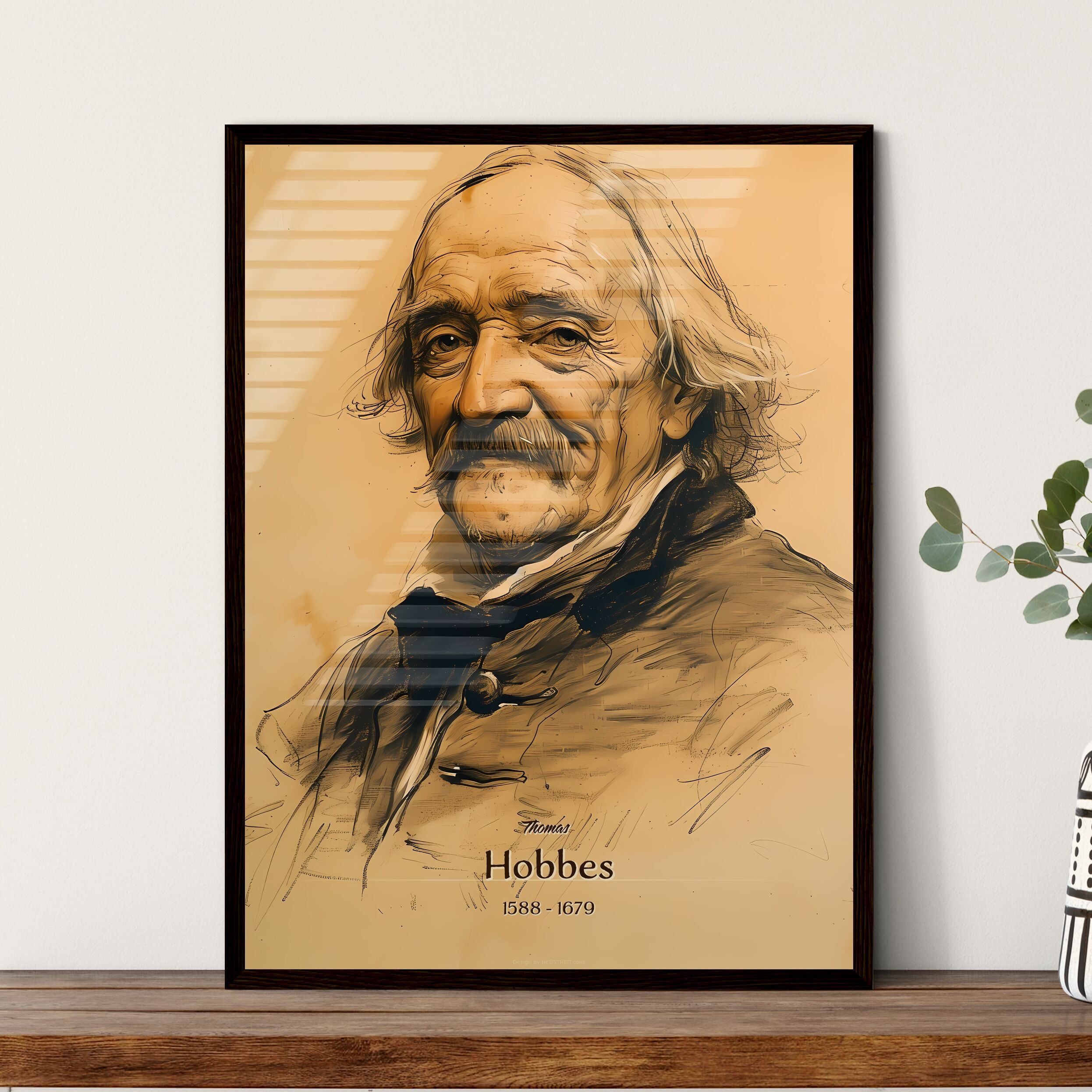 Thomas, Hobbes, 1588 - 1679, A Poster of a drawing of a man by HEBSTREIT
