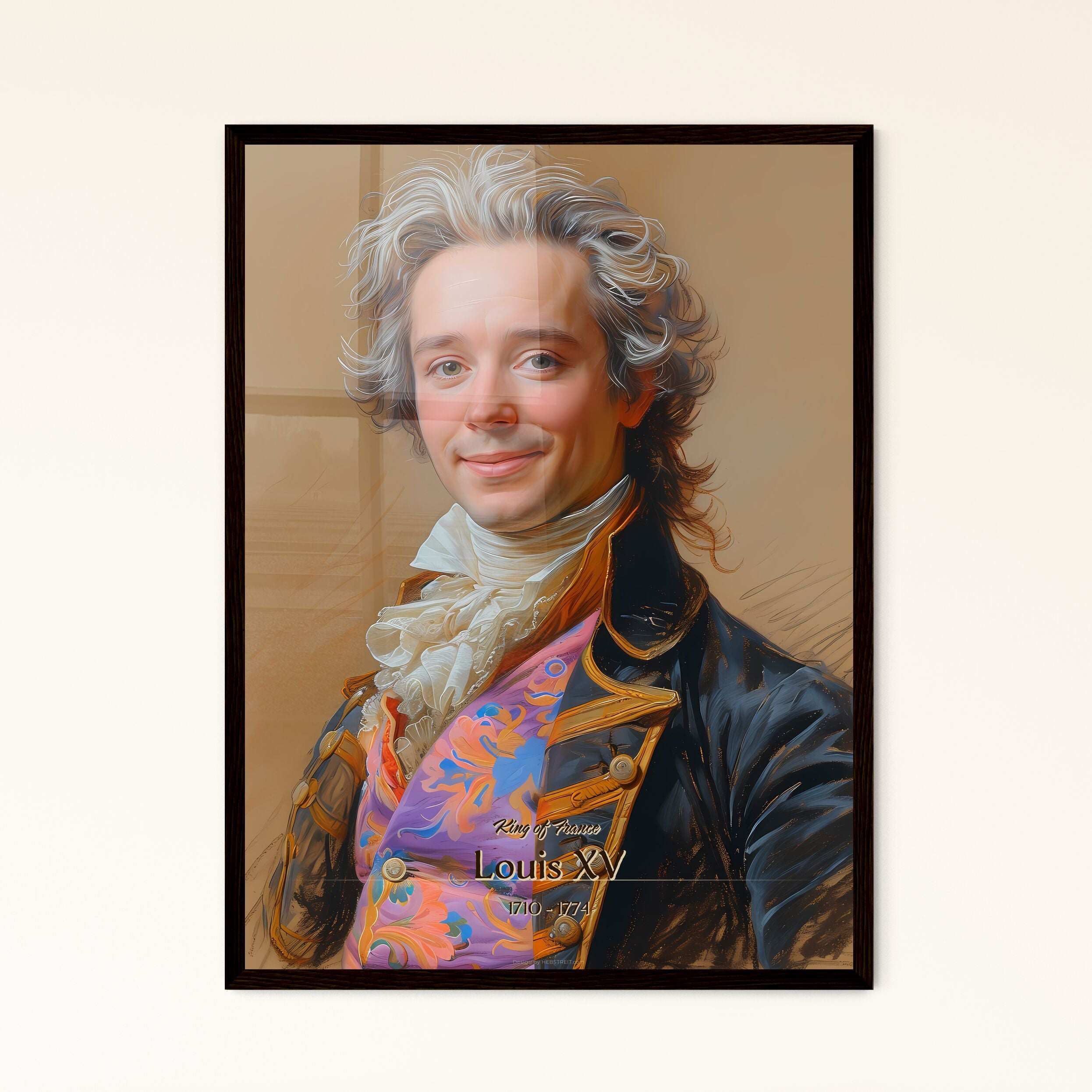 King of France, Louis XV, 1710 - 1774, A Poster of a man in a garment ...