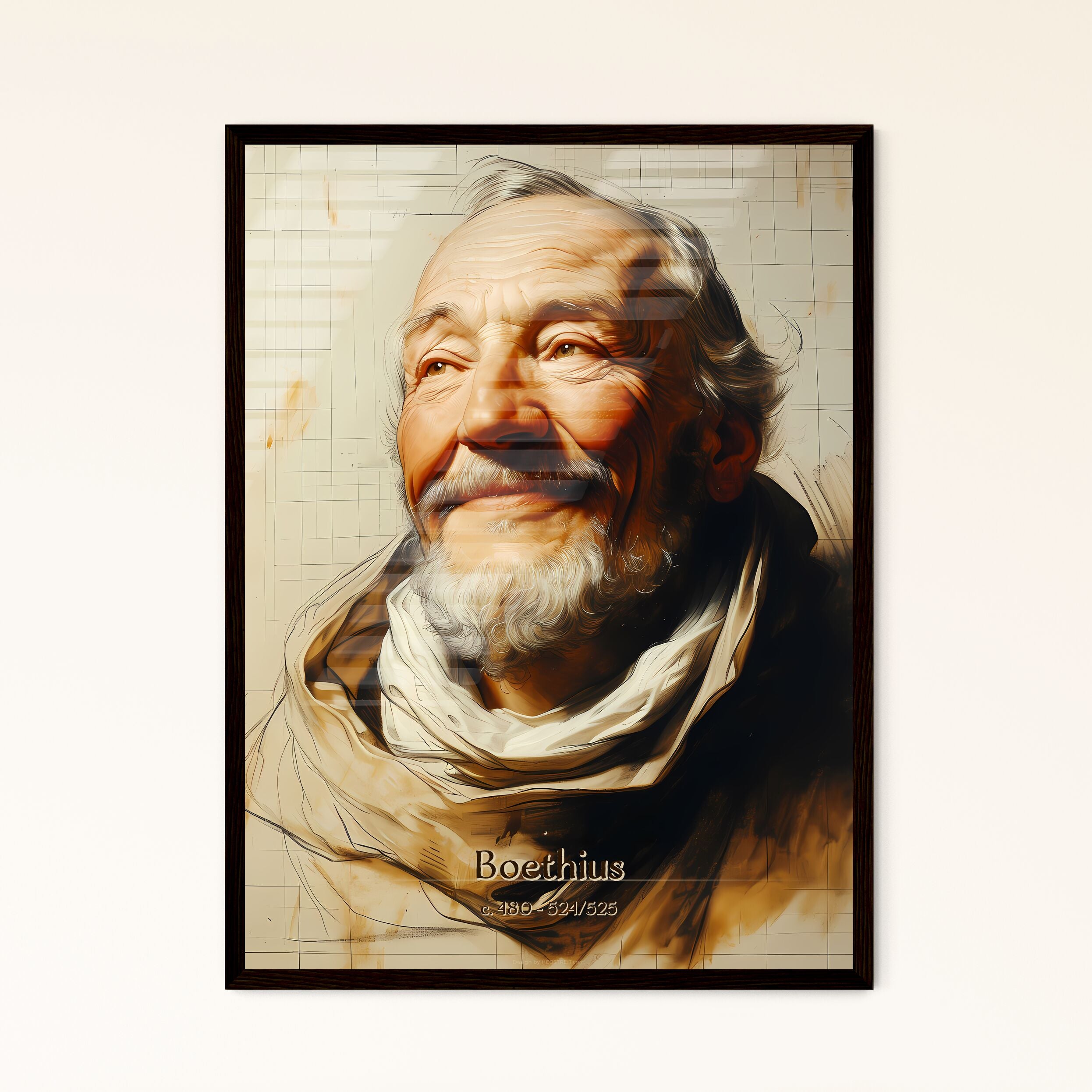 Boethius, c. 480 - 524/525, A Poster of a painting of a man with a ...