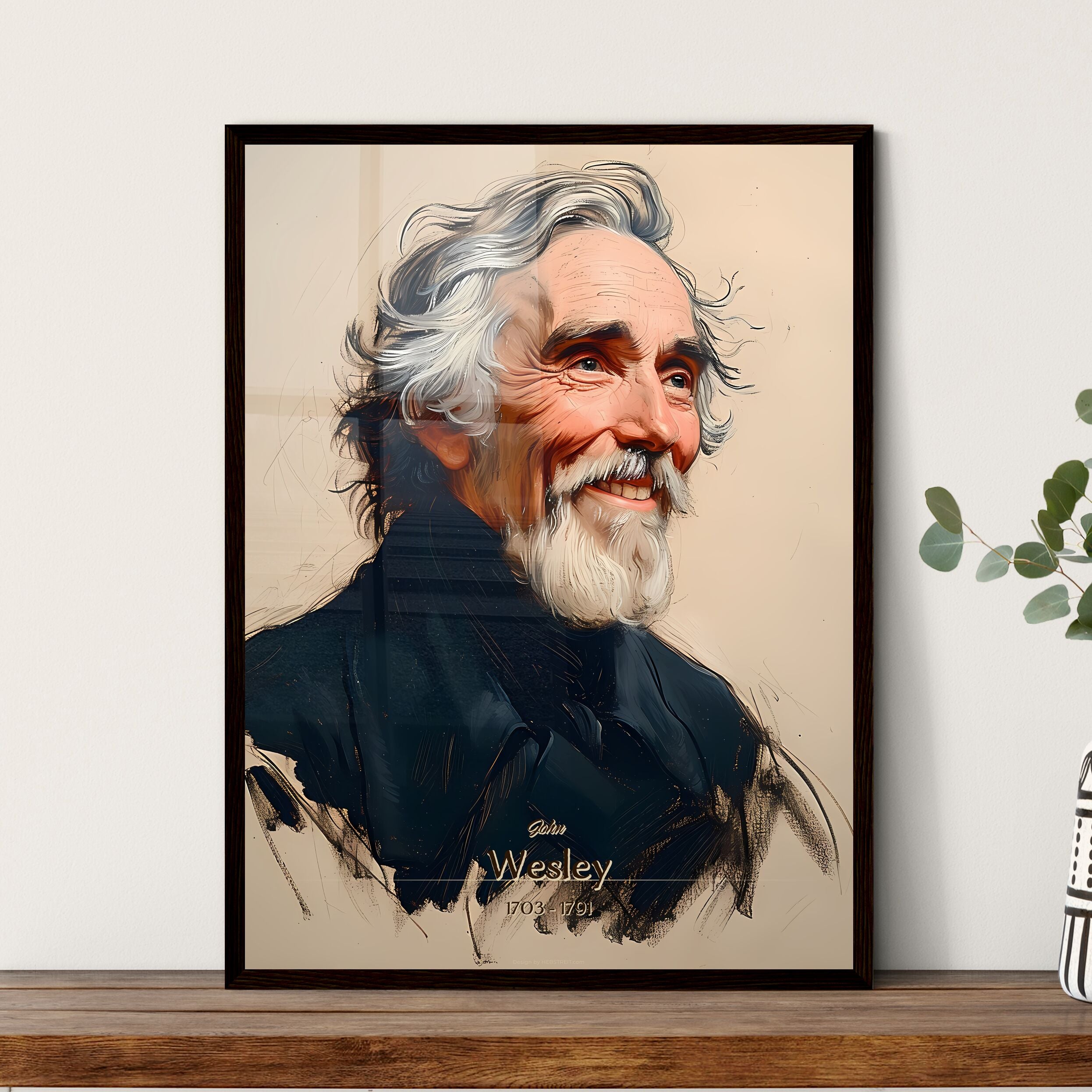 John, Wesley, 1703 - 1791, A Poster of a man with a beard by HEBSTREIT