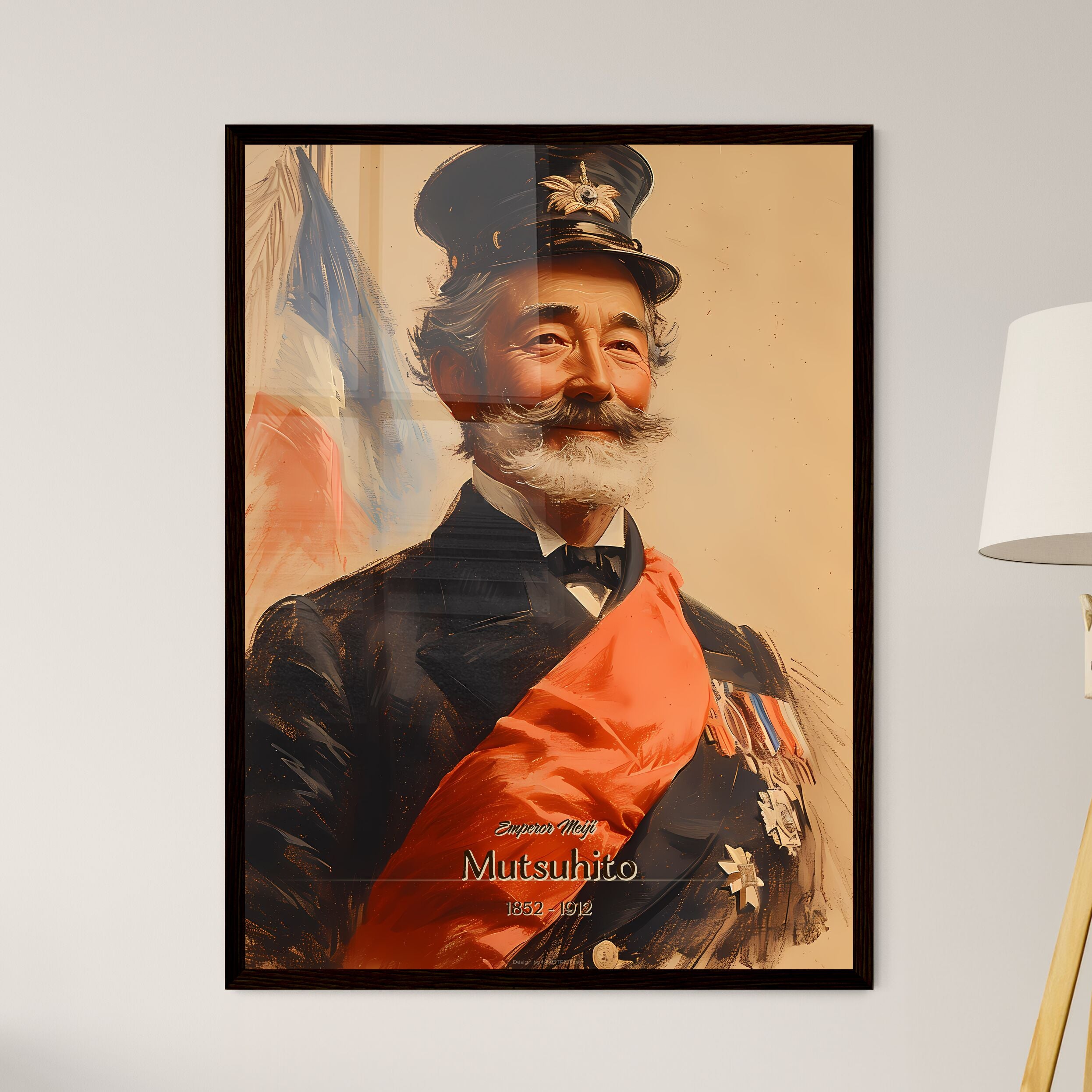 Emperor Meiji, Mutsuhito, 1852 - 1912, A Poster of a man in a military ...