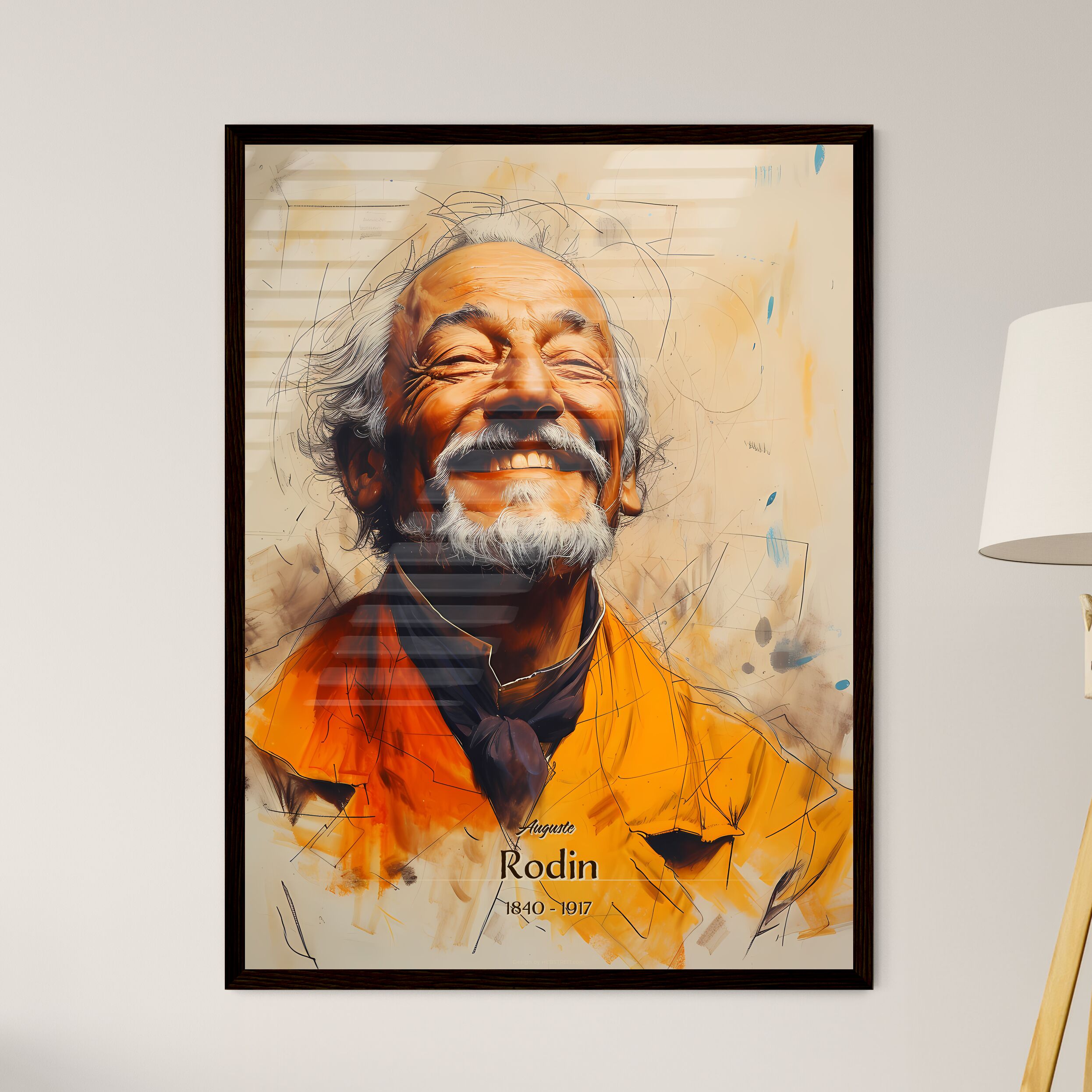 Auguste, Rodin, 1840 - 1917, A Poster of a man smiling with a beard by ...