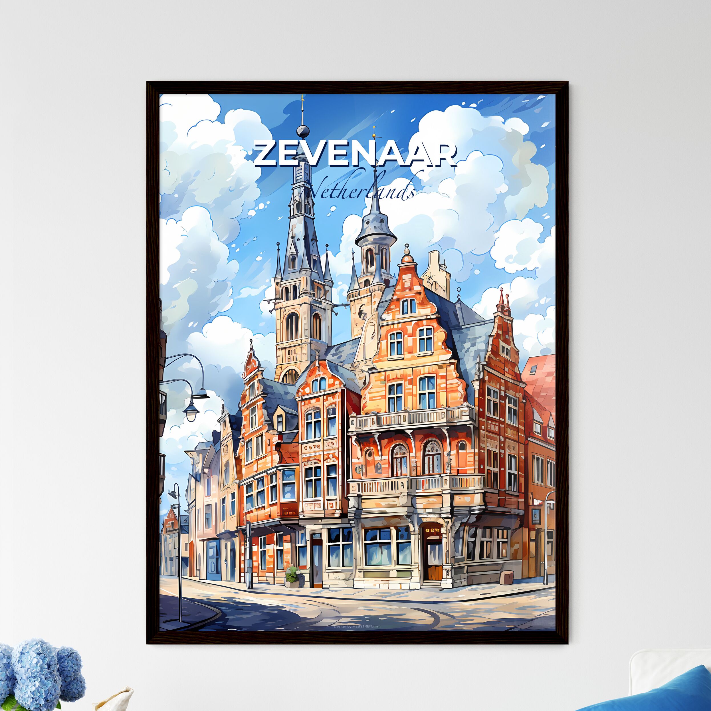 Zevenaar, Netherlands, A Poster of a building with towers and a street ...