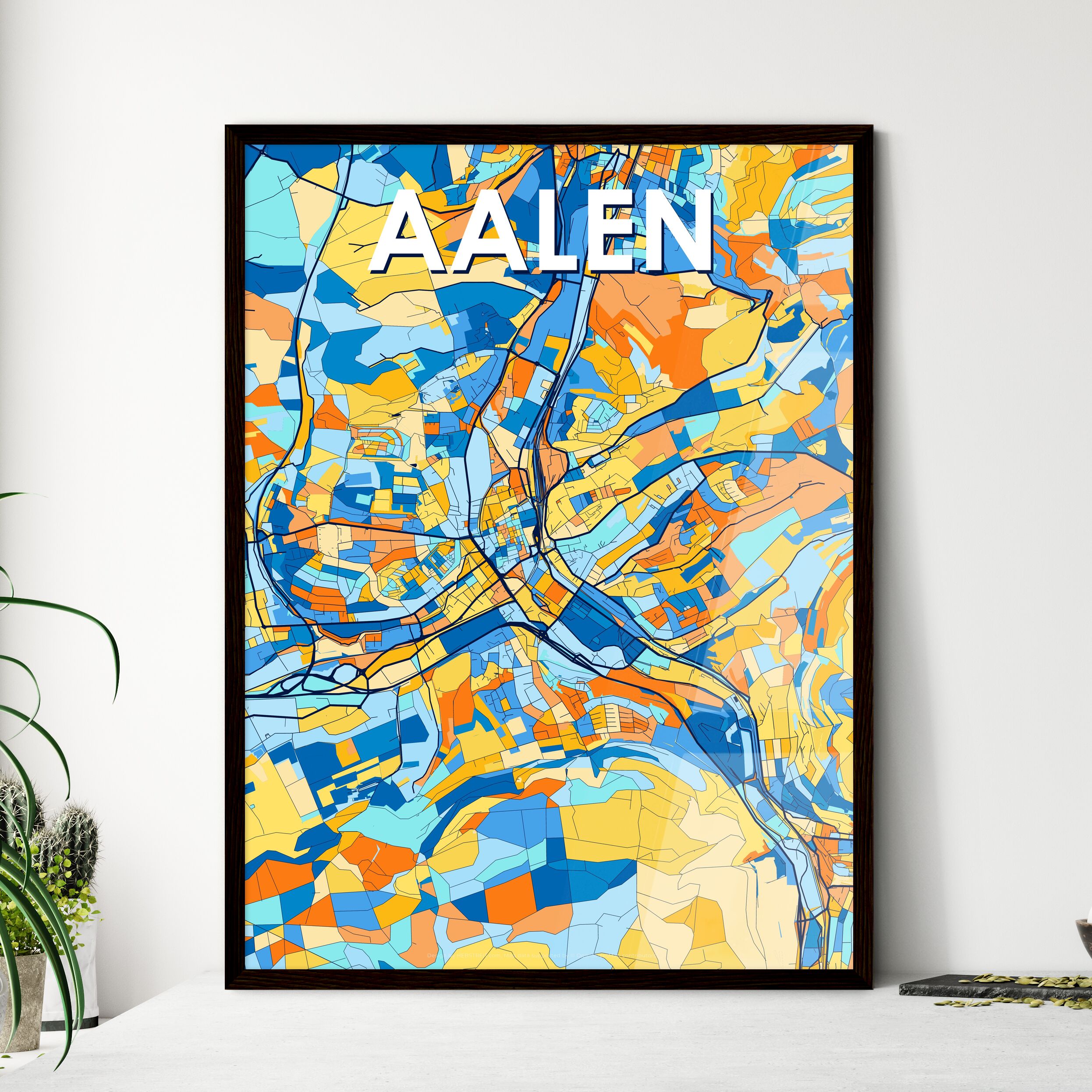 Aalen Germany Vibrant Map Poster – HEBSTREIT