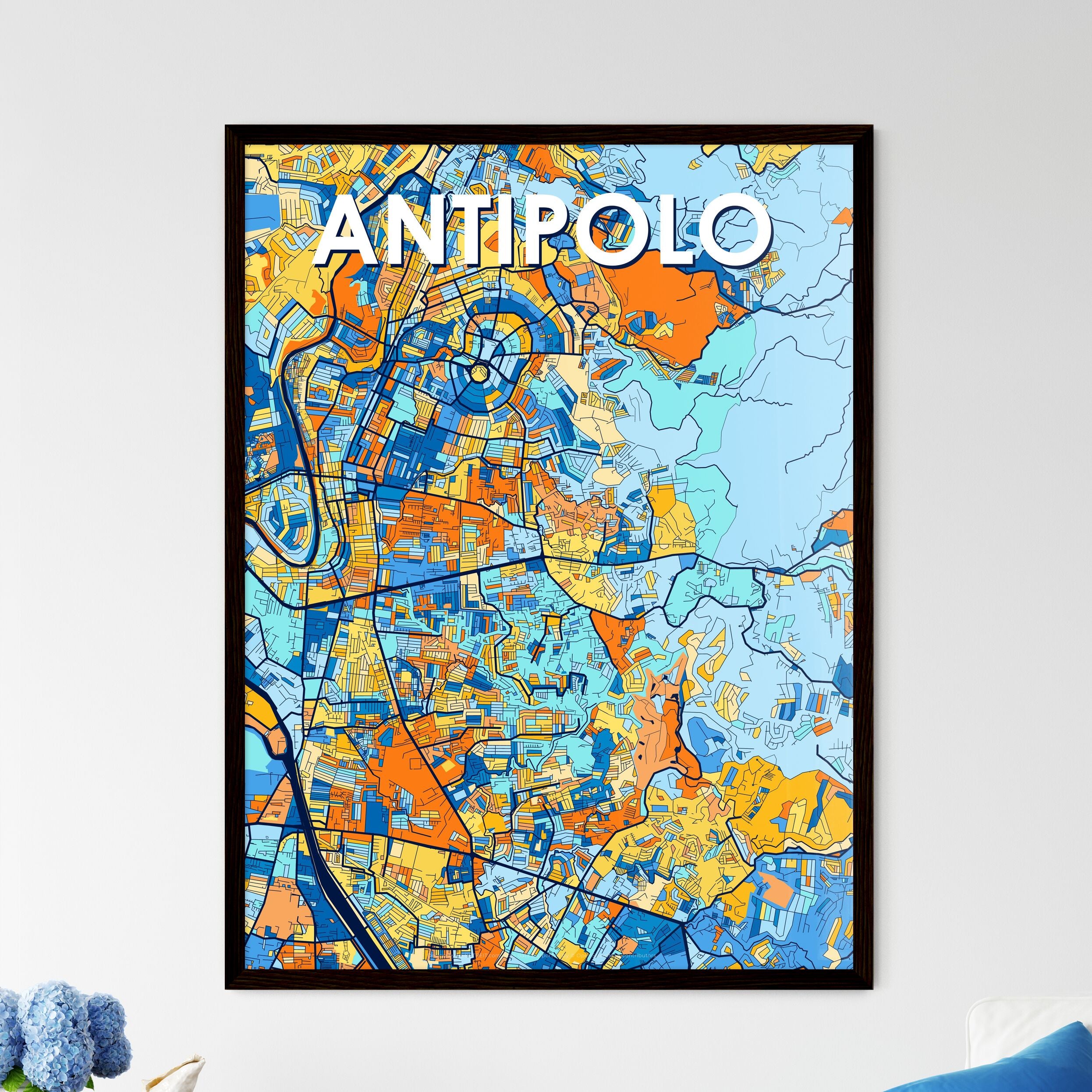 Antipolo Philippines Vibrant Map Poster – HEBSTREIT