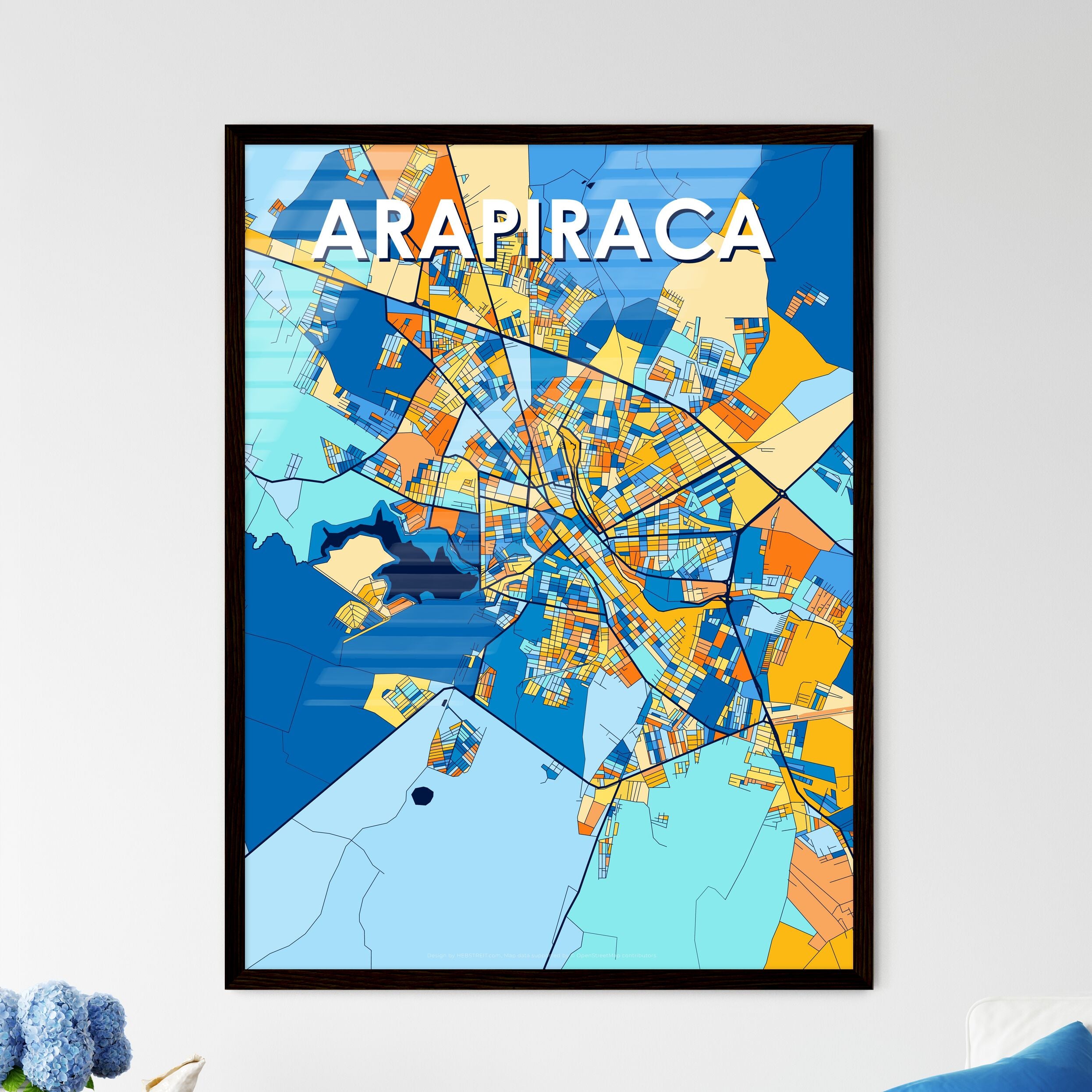 Arapiraca Brazil Vibrant Map Poster – HEBSTREIT