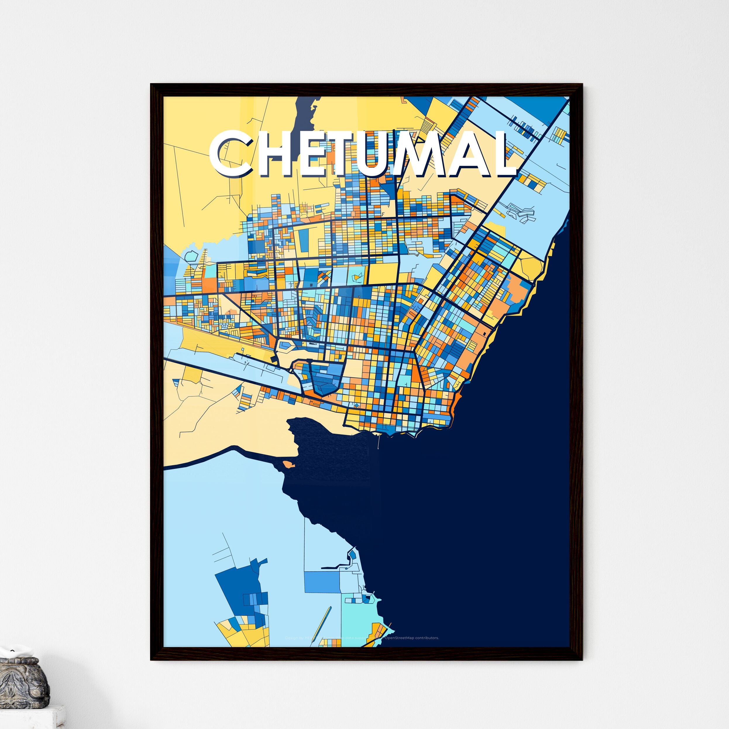Chetumal Mexico Vibrant Map Poster – HEBSTREIT